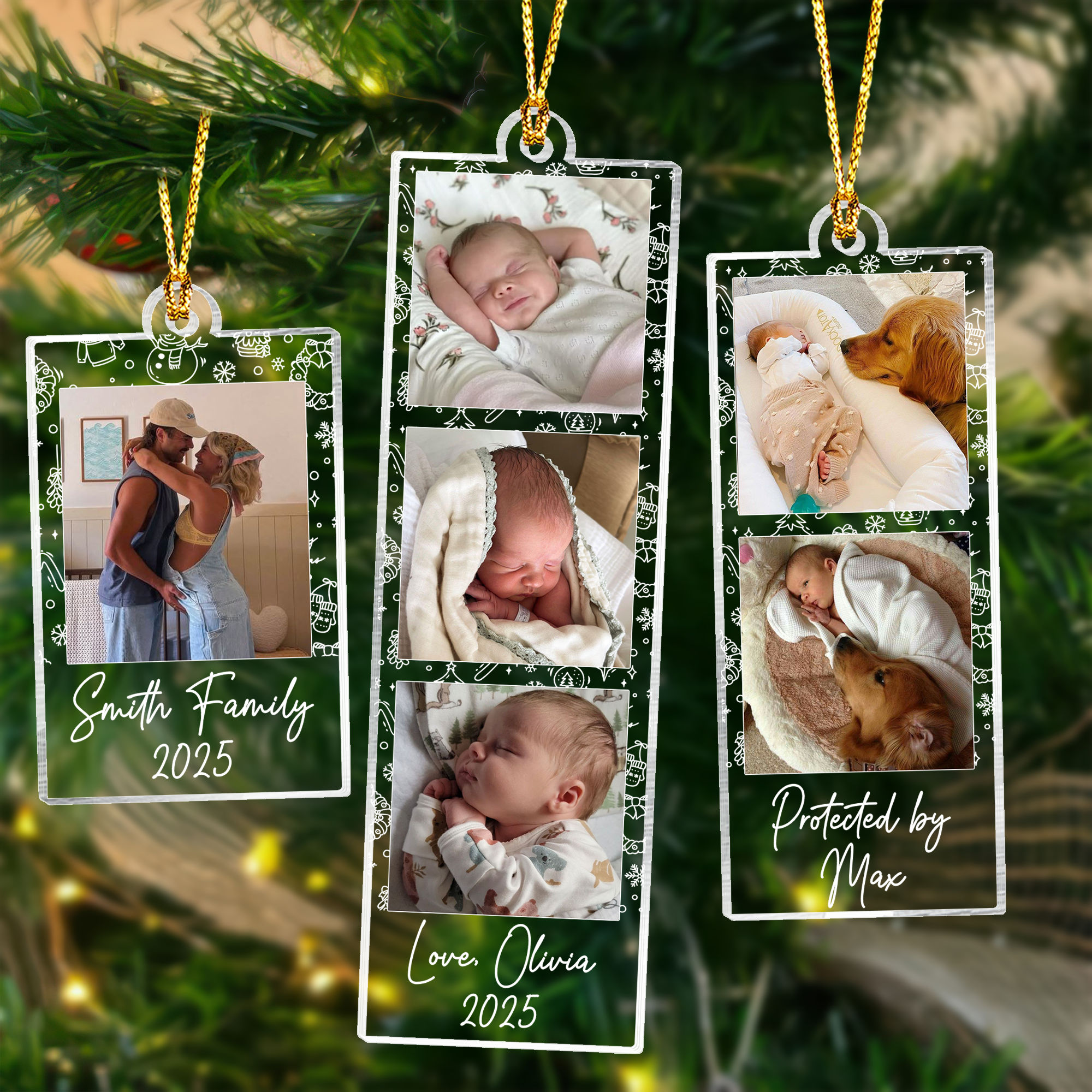Personalized Ornament - Personalized Photo Strip Ornament, Acrylic ...