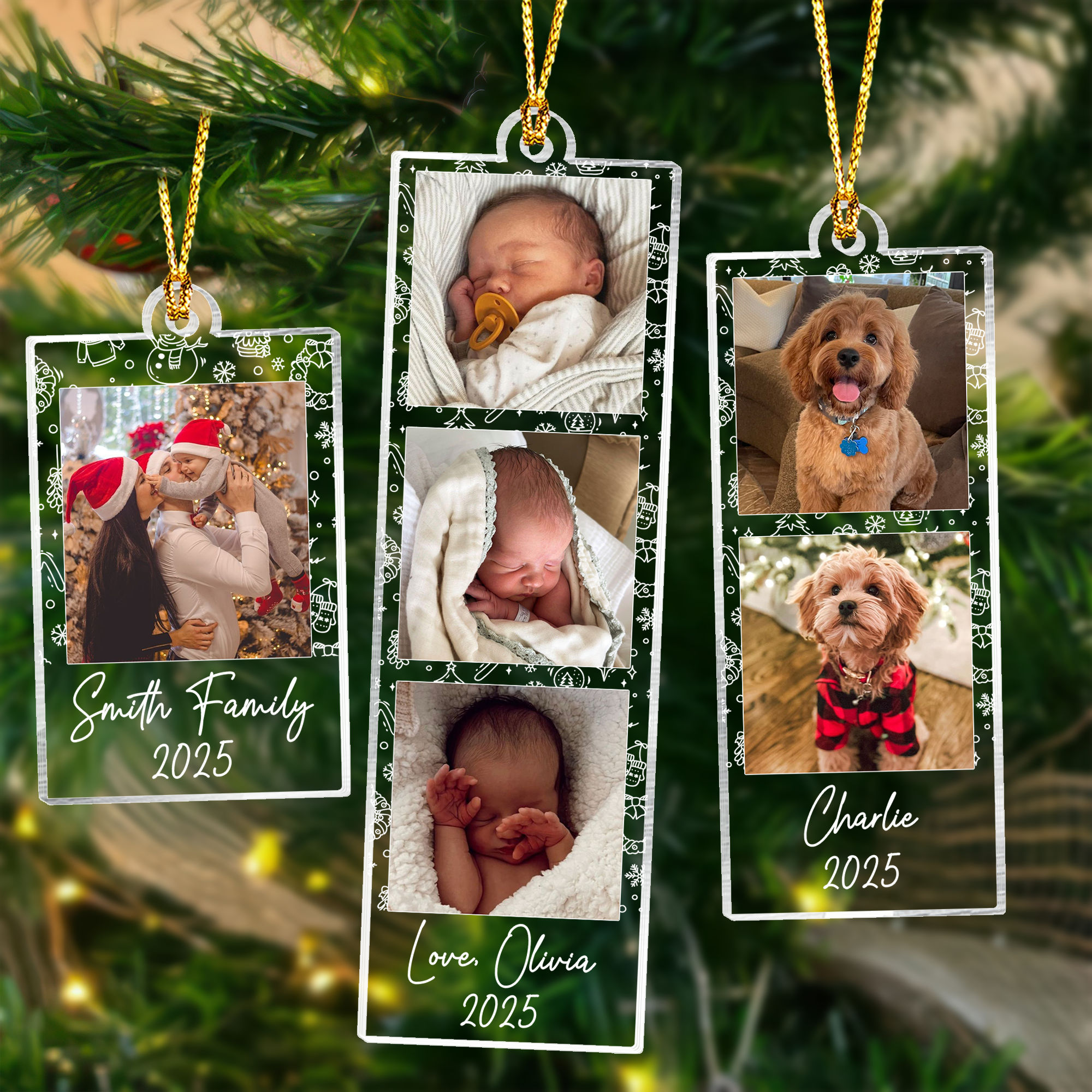 Personalized Ornament - Personalized Photo Strip Ornament, Acrylic ...