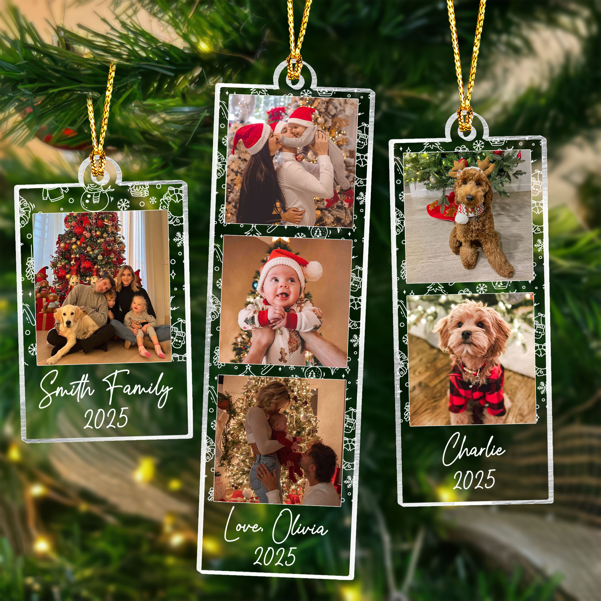 Personalized Ornament - Personalized Photo Strip Ornament, Acrylic ...