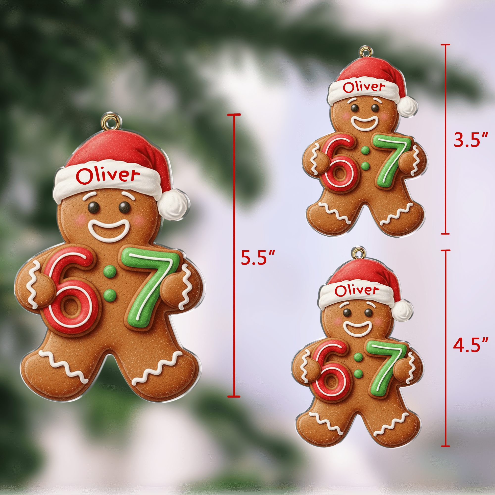 Personalized Set - 67 Ornament - Personalized Gingerbread 67 Acrylic ...