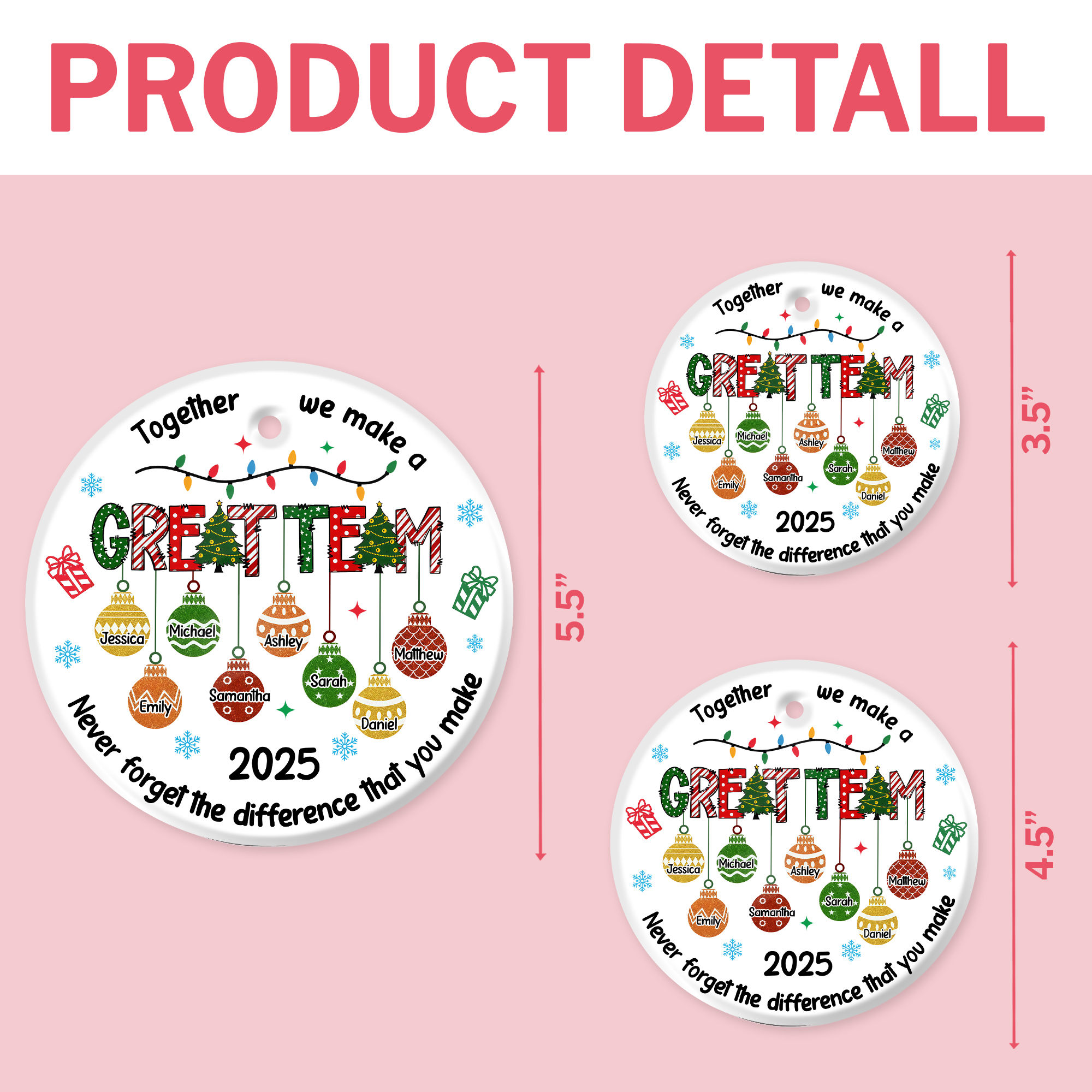 Gift for Coworker - Great Team - Custom Office Christmas Gift, Employee ...