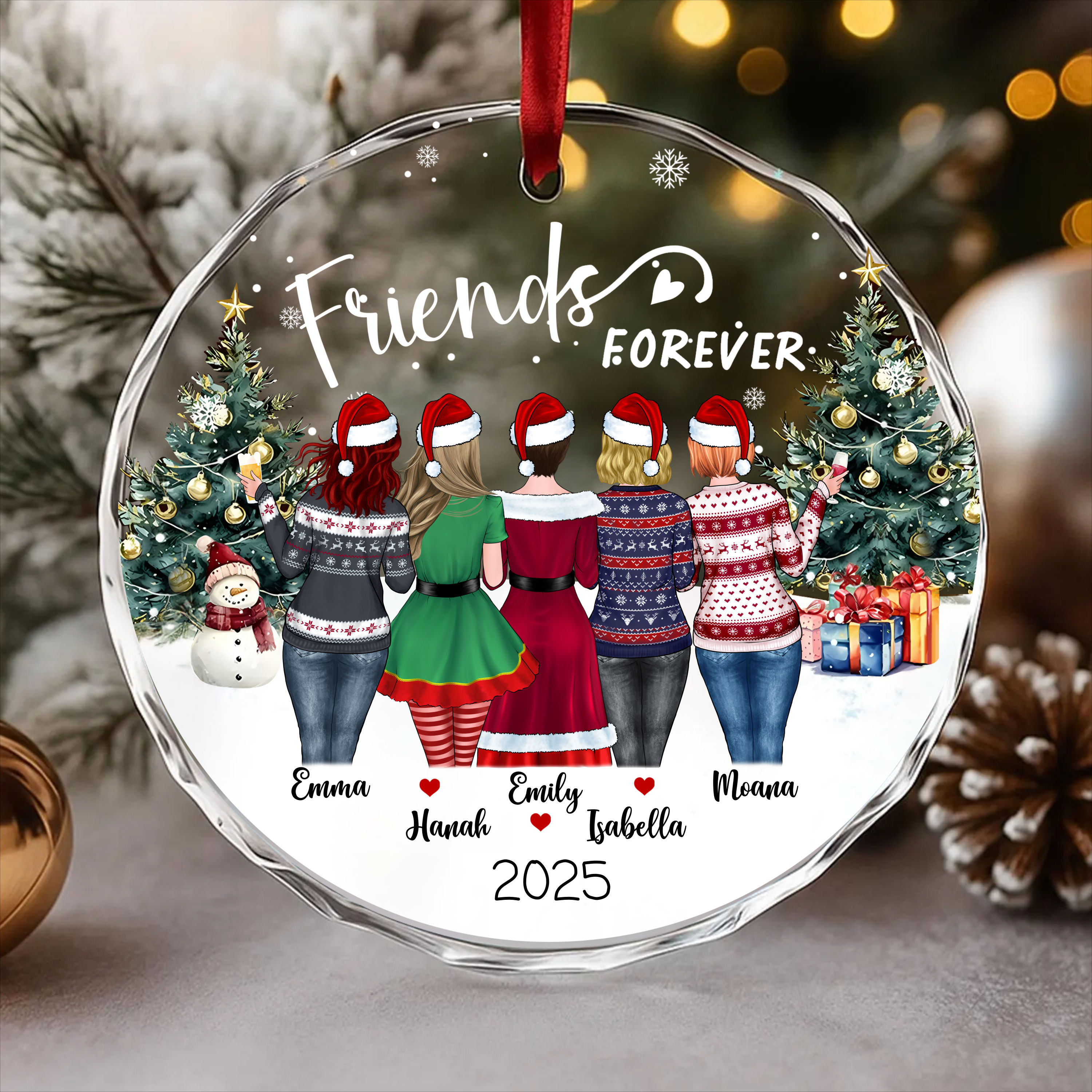 Personalized Group Friendship Ornament - Besties Forever, friends ...