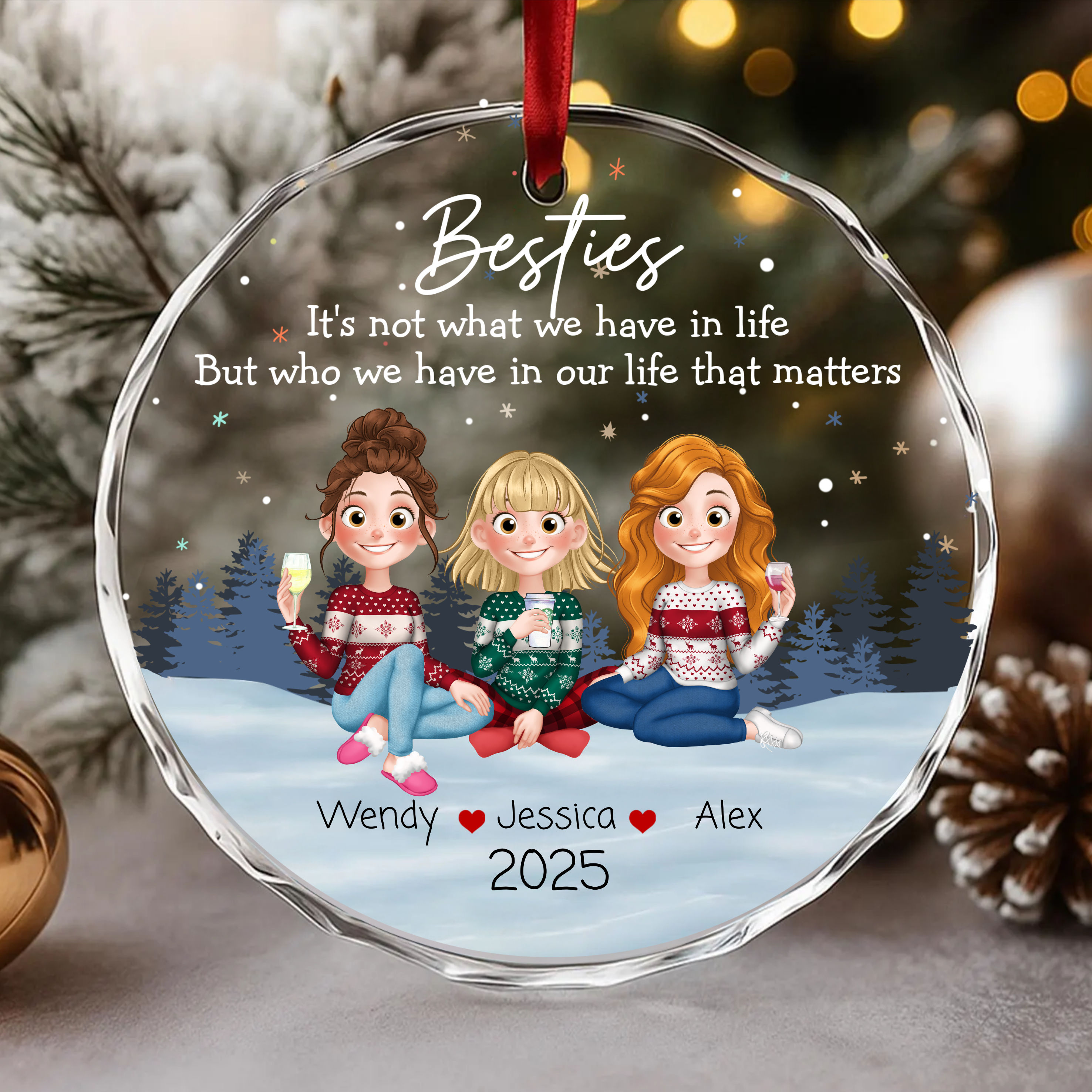 Personalized Group Friendship Ornament - Besties Forever, friends ...