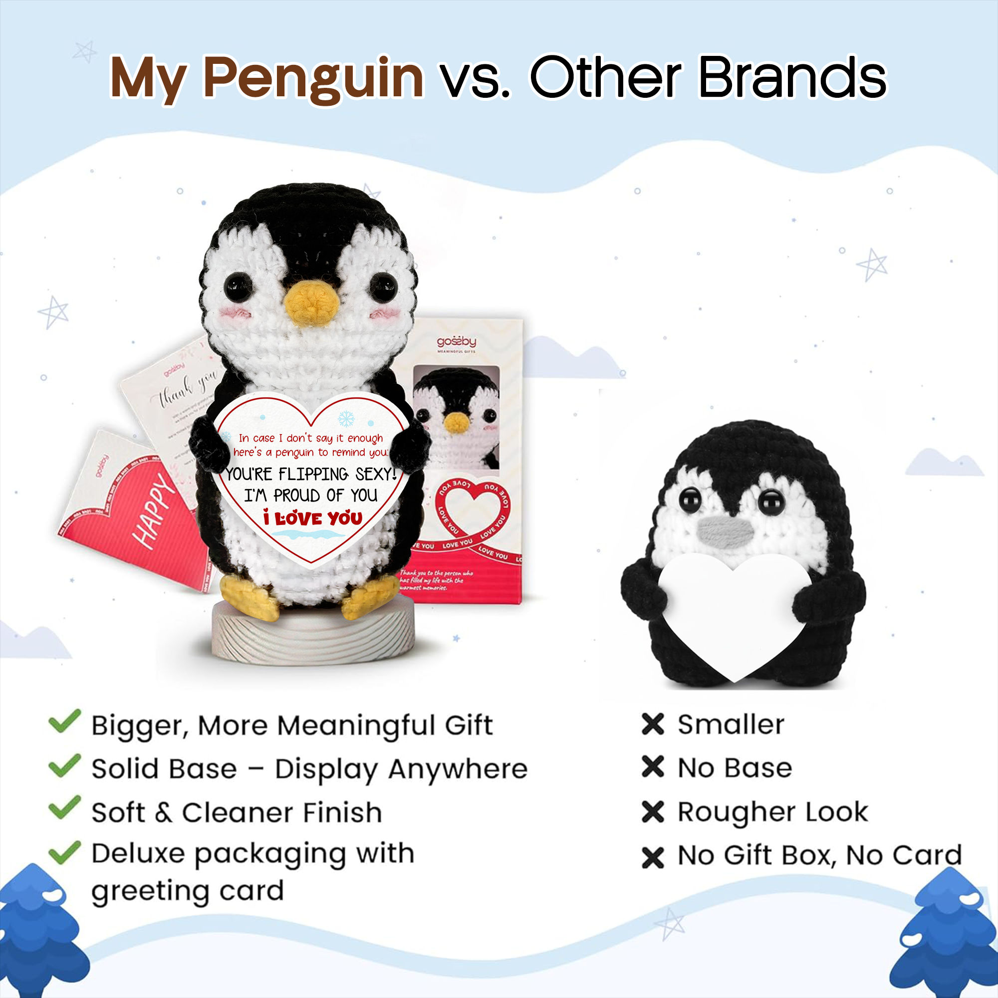 Gossby Handmade Crochet - Positive Penguin Crochet, Positive Doll, Gift ...