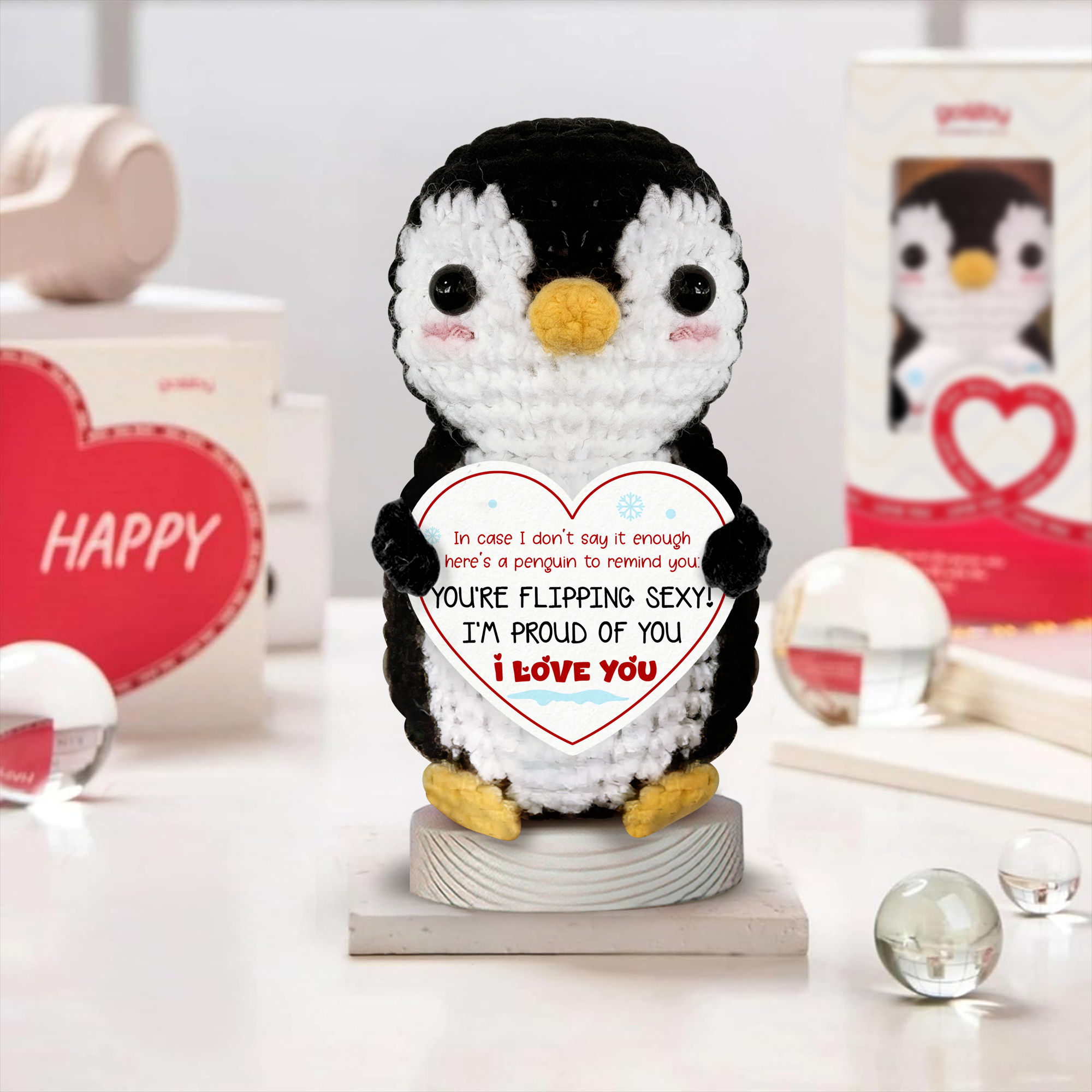 Gossby Handmade Crochet - Positive Penguin Crochet, Positive Doll, Gift ...