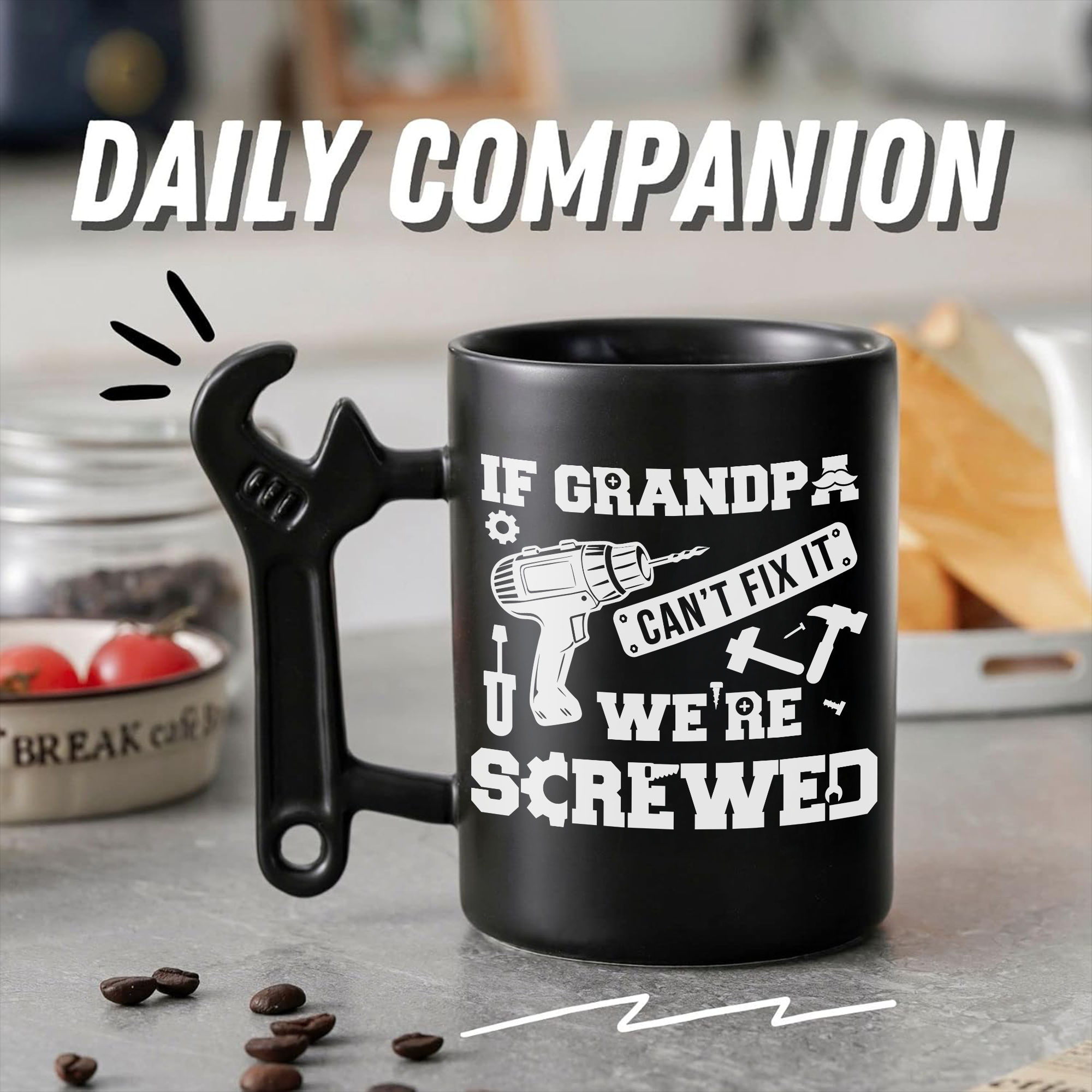 Onebttl Coffee Mug With Wrench Spanner Handle - IF GRANDPA CAN’T FIX IT ...