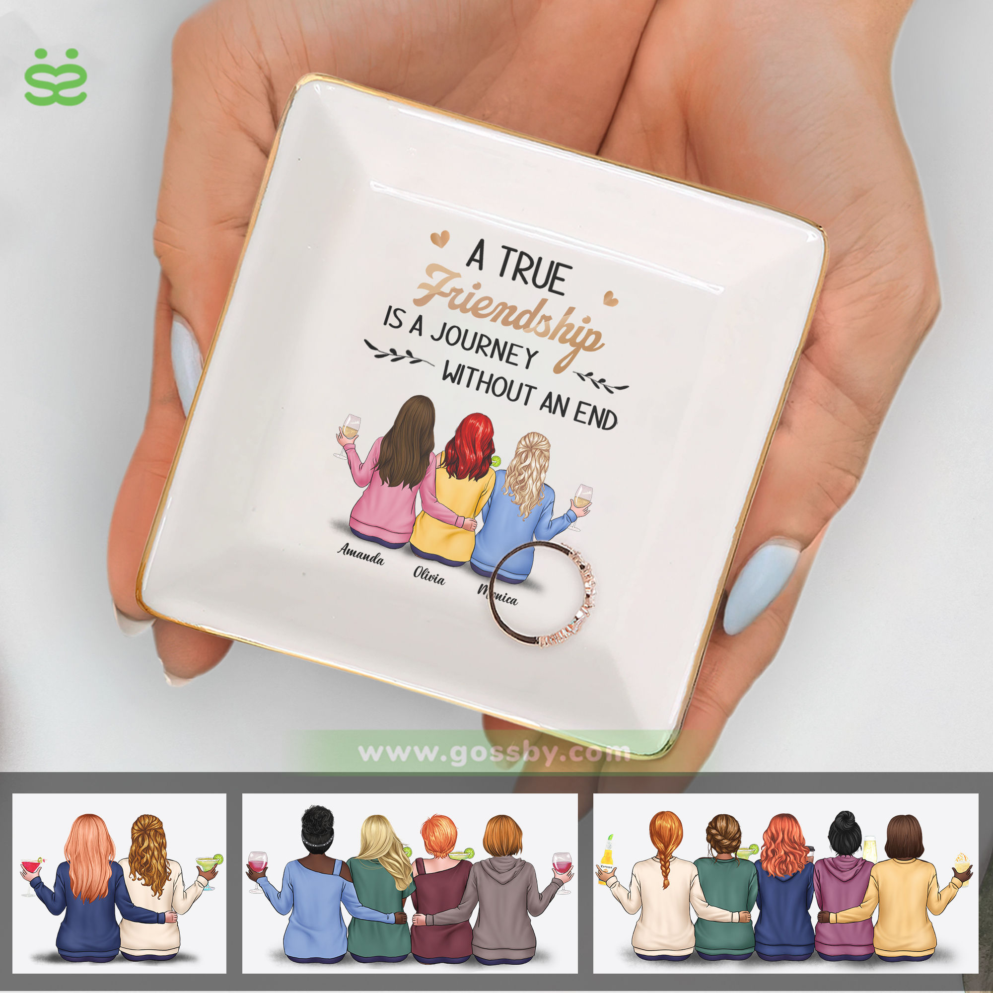 Jewelry Tray - Friends Casual - A true friendship is a journey without ...
