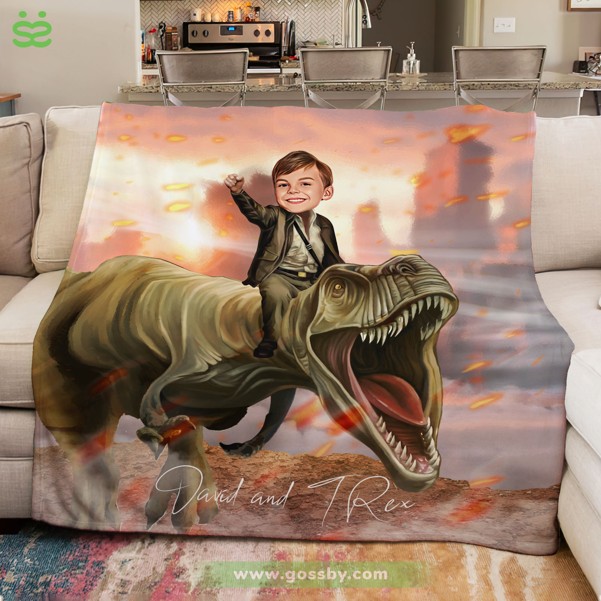 Photo Blanket - Ride on a Dinosaurs Blanket - Custom From Your Photos ...