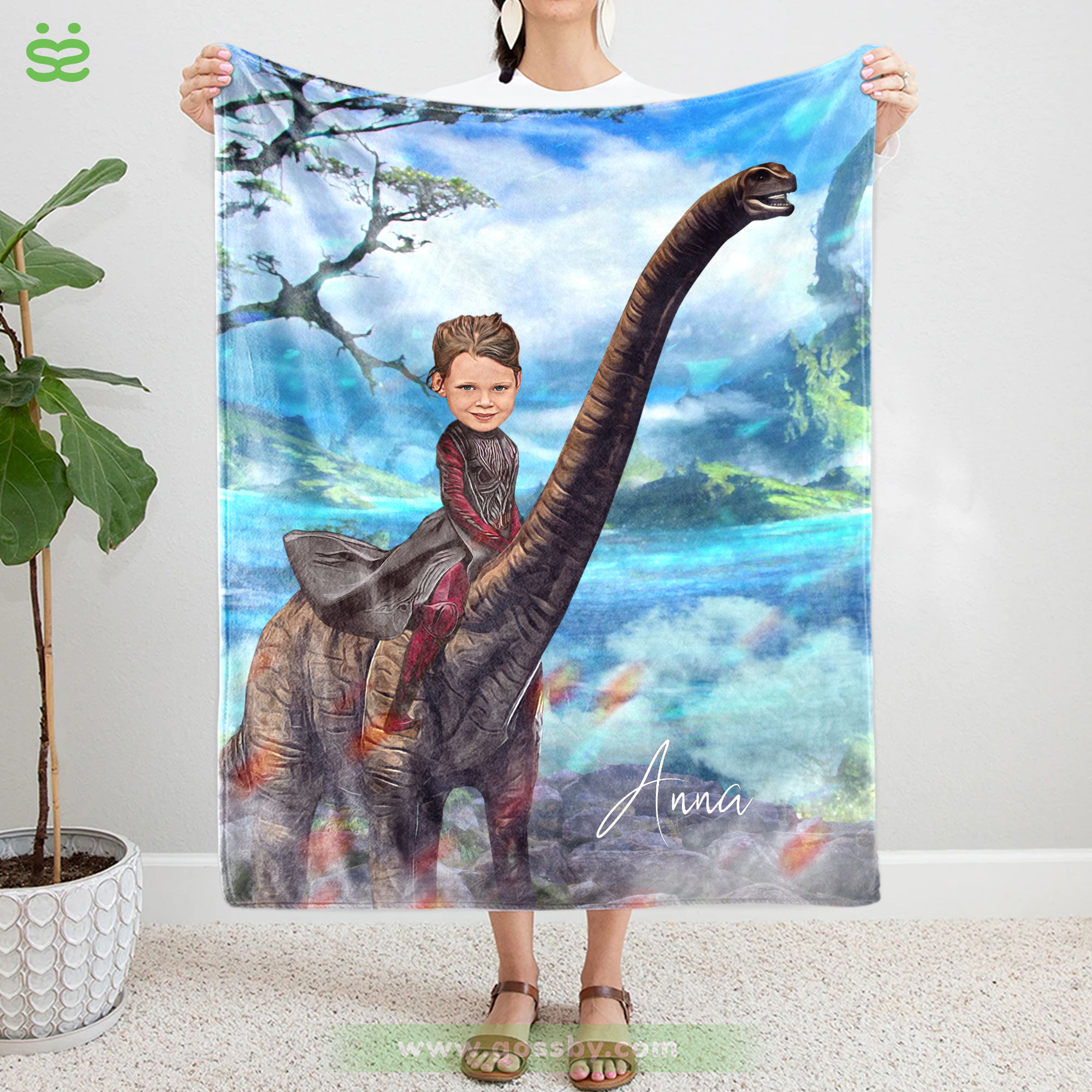 Photo Blanket - Ride on a Dinosaurs Blanket - Custom From Your Photos ...