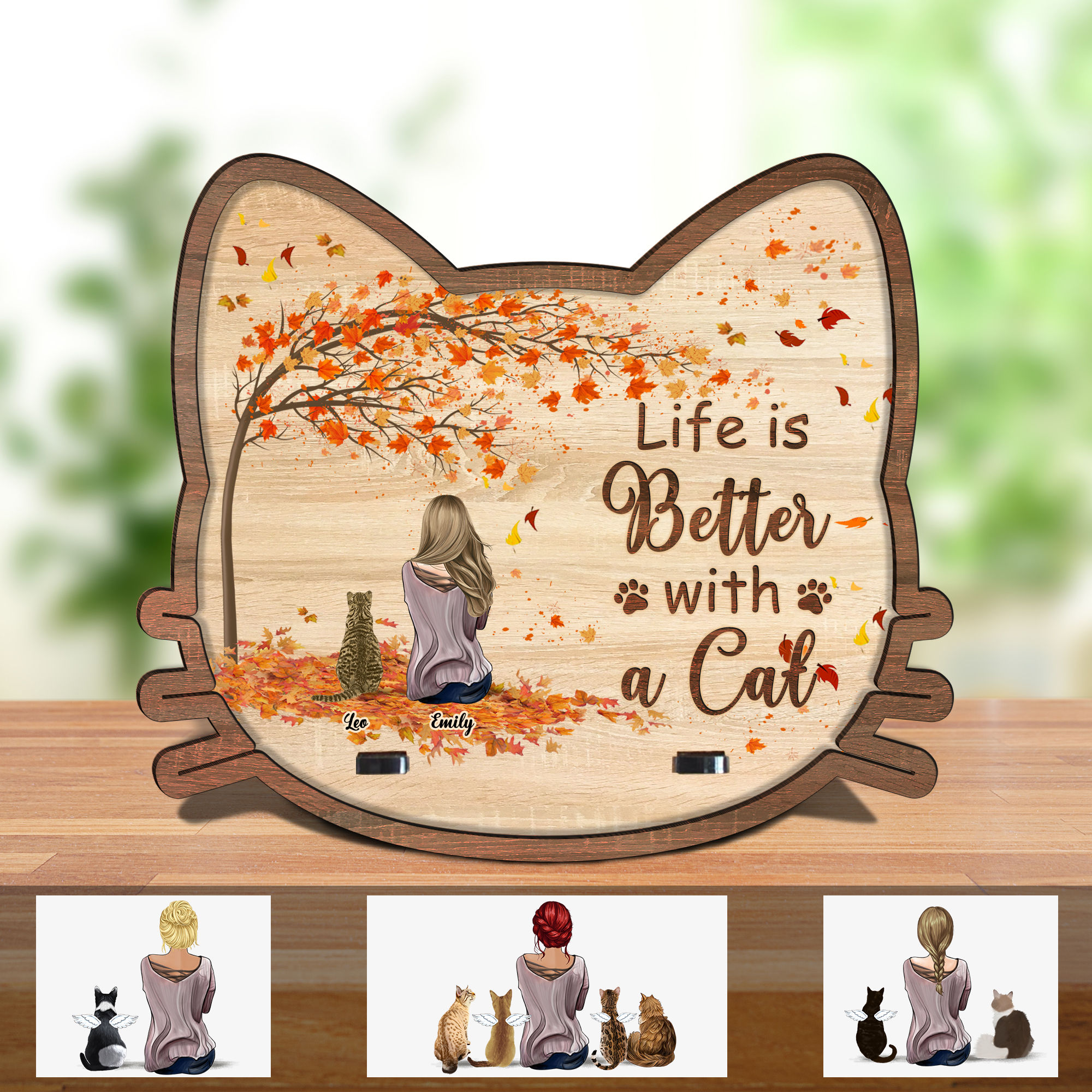 Kiendt_10Lucky - Cat Plaque - Life is better with a cat