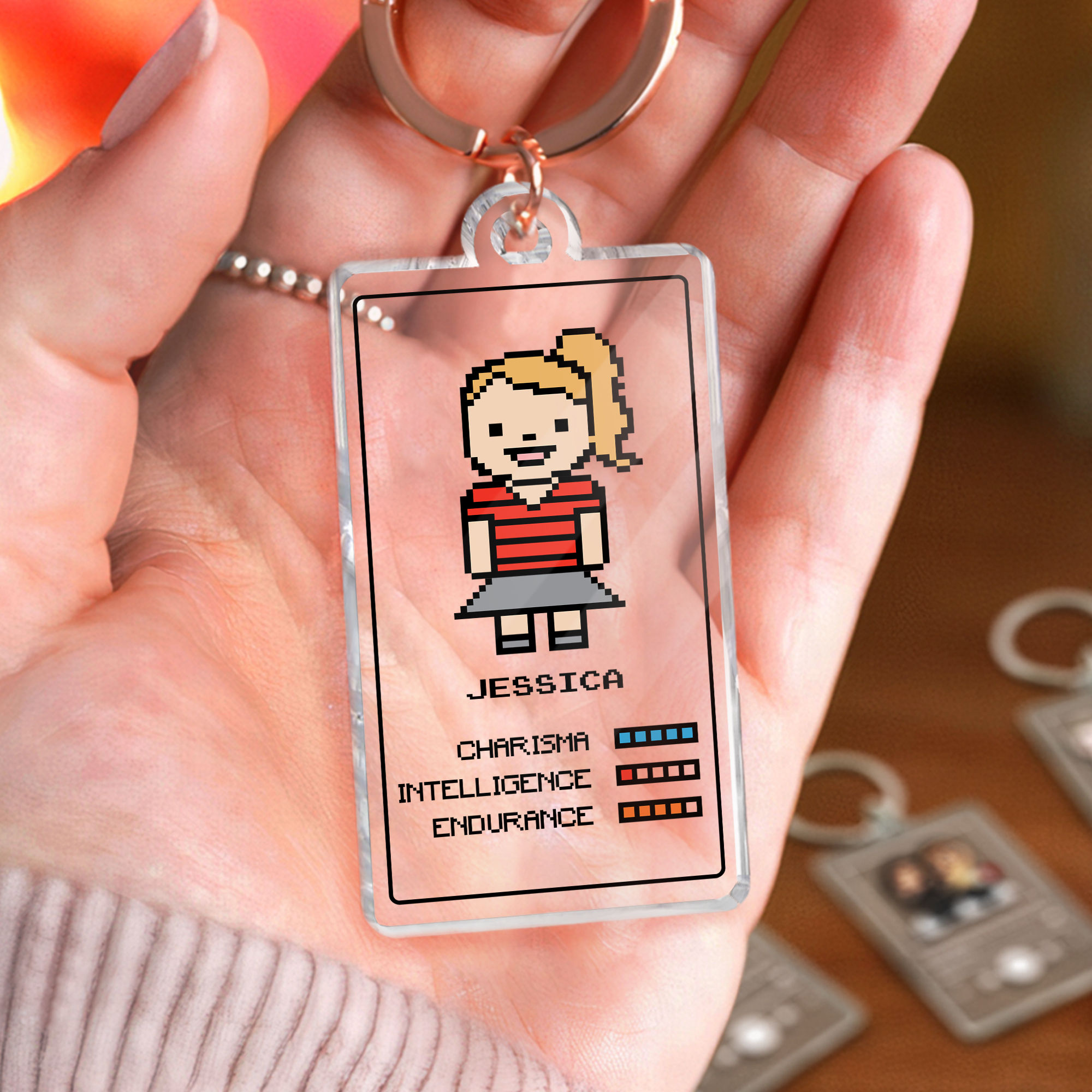 Retro - Personalized 8-bit Game Keychain (V2) - Personalized Keychain