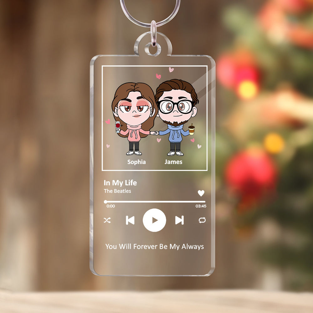 Couple Keychain - Personalized Song Keychain - Couple Gifts, Gifts For ...
