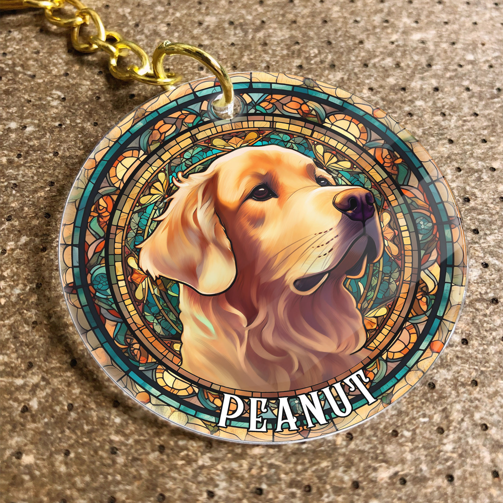 Dog Lover Gifts - Dog Breeds Stained Glass Hand Draw - Acrylic Keychain ...