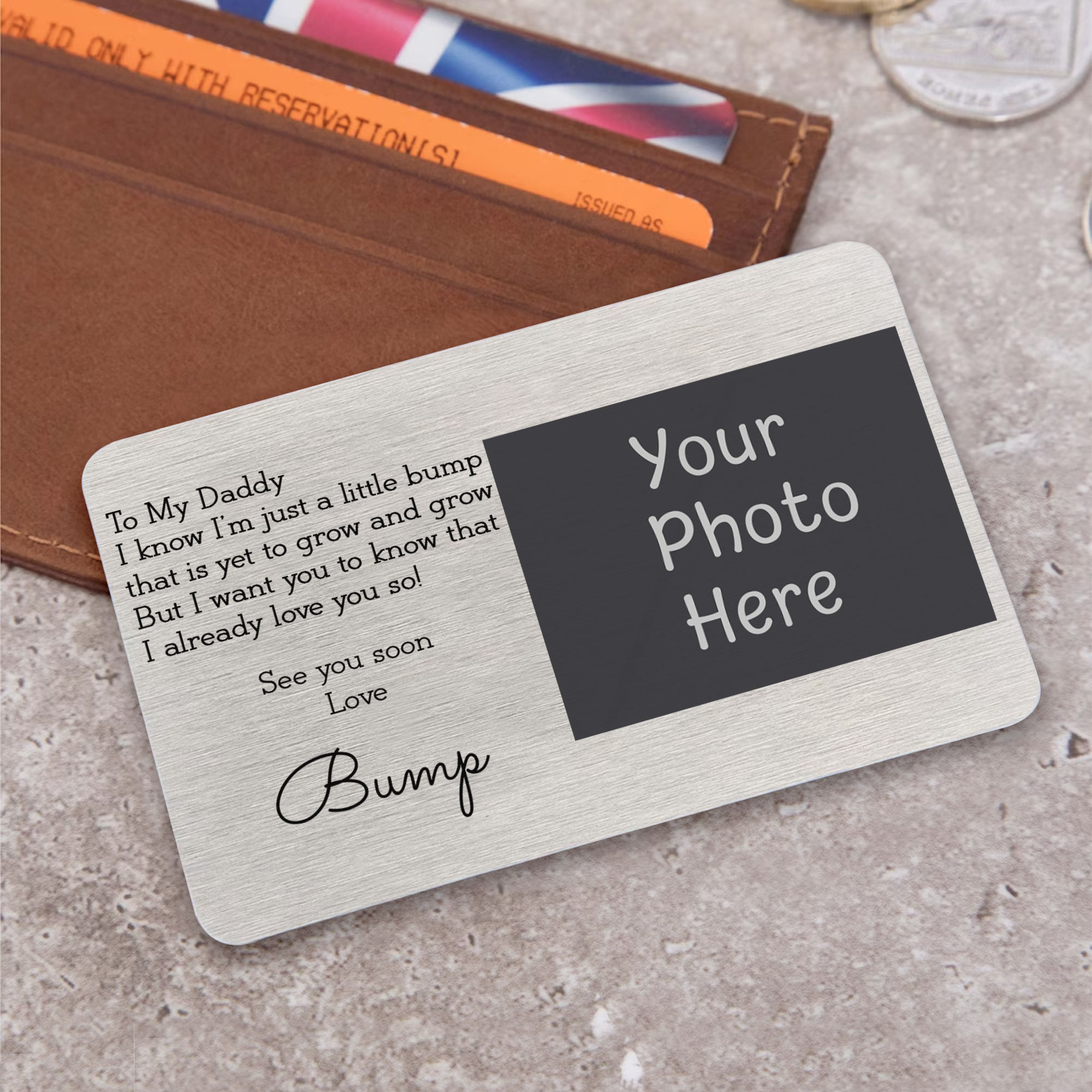 Metal Wallet Card - Love Bump - I Know I’m Just A Little Bump That Is ...