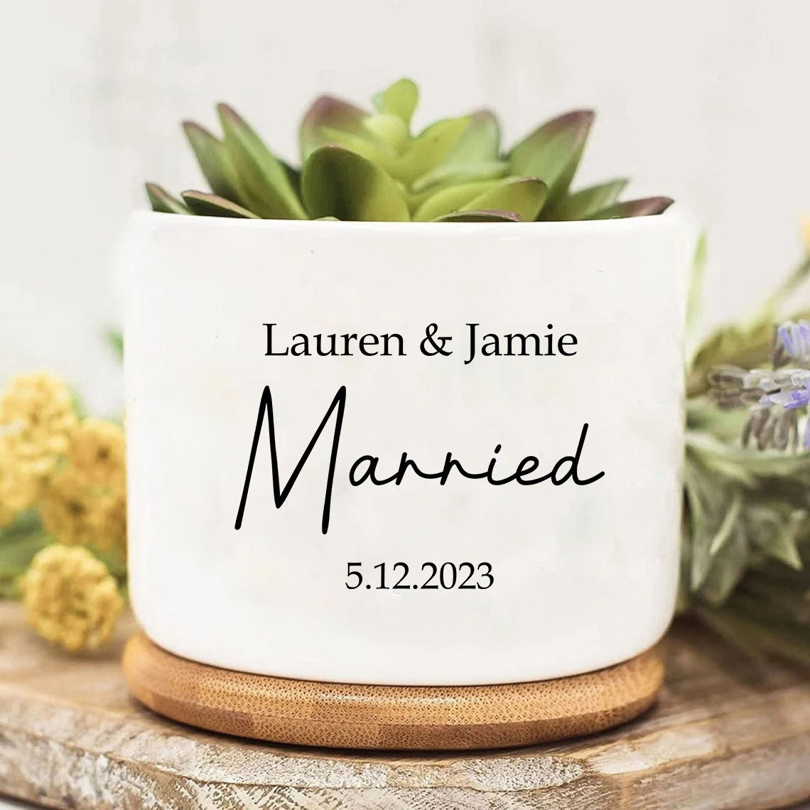 Wedding Gift - Personalized Planter Pot Wedding Gift, Engagement Flower ...