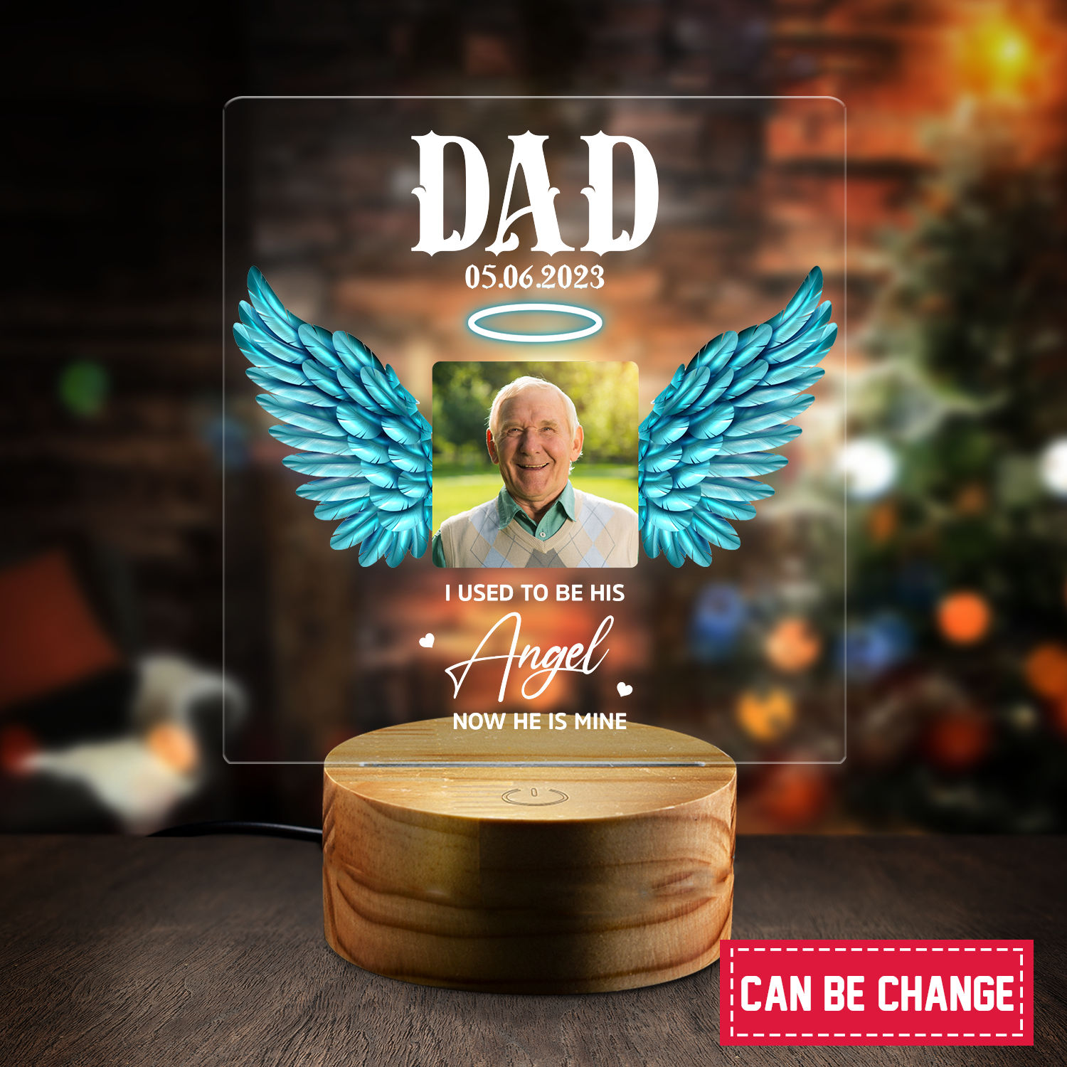Night light - Dad in heaven night light, Angel Wing Dad Night Light, Now He Is Mine Night Light ...