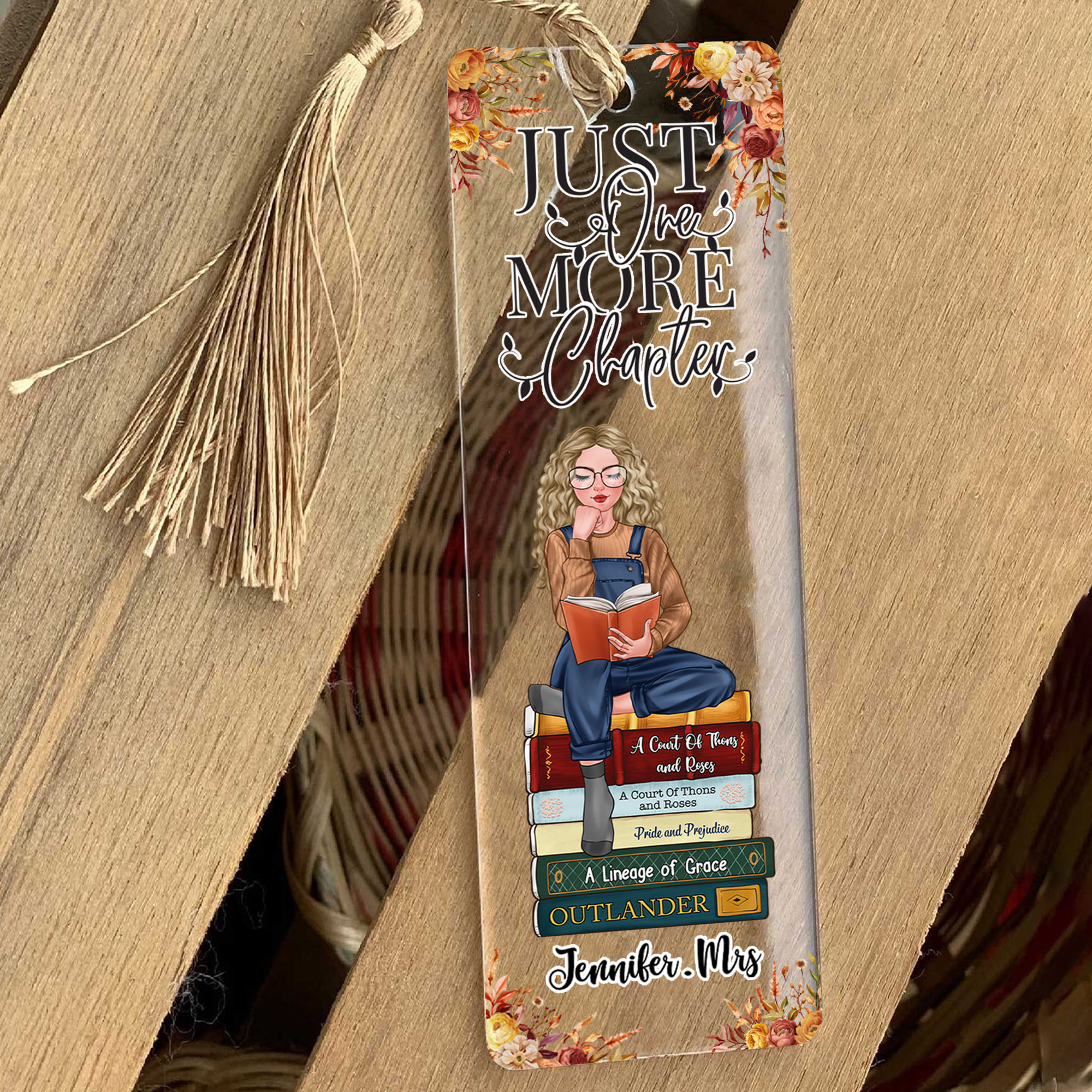 Acrylic Bookmark Gift - Just One More Chapter - Personalized Bookmark ...
