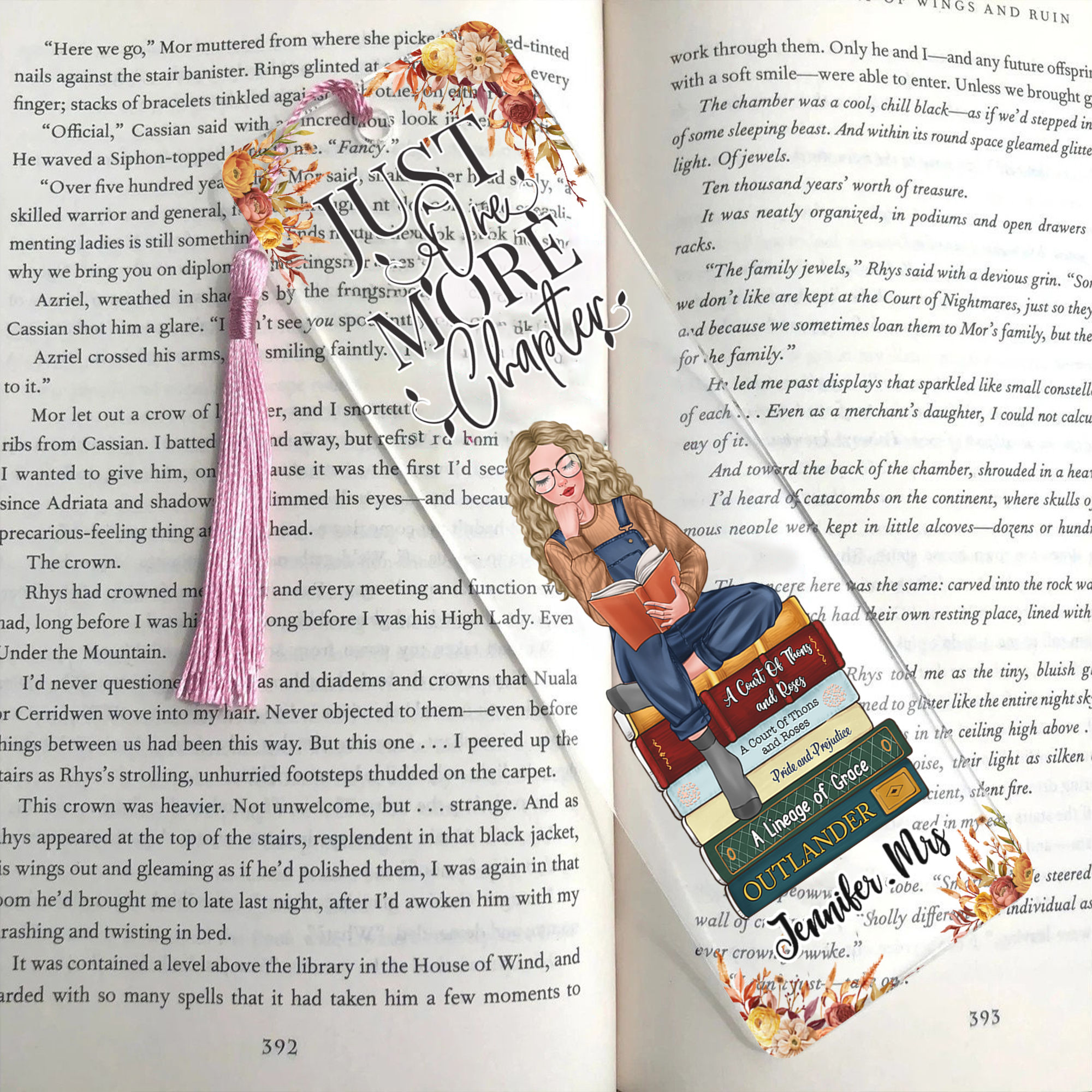 Acrylic Bookmark Gift - Just One More Chapter - Personalized Bookmark ...