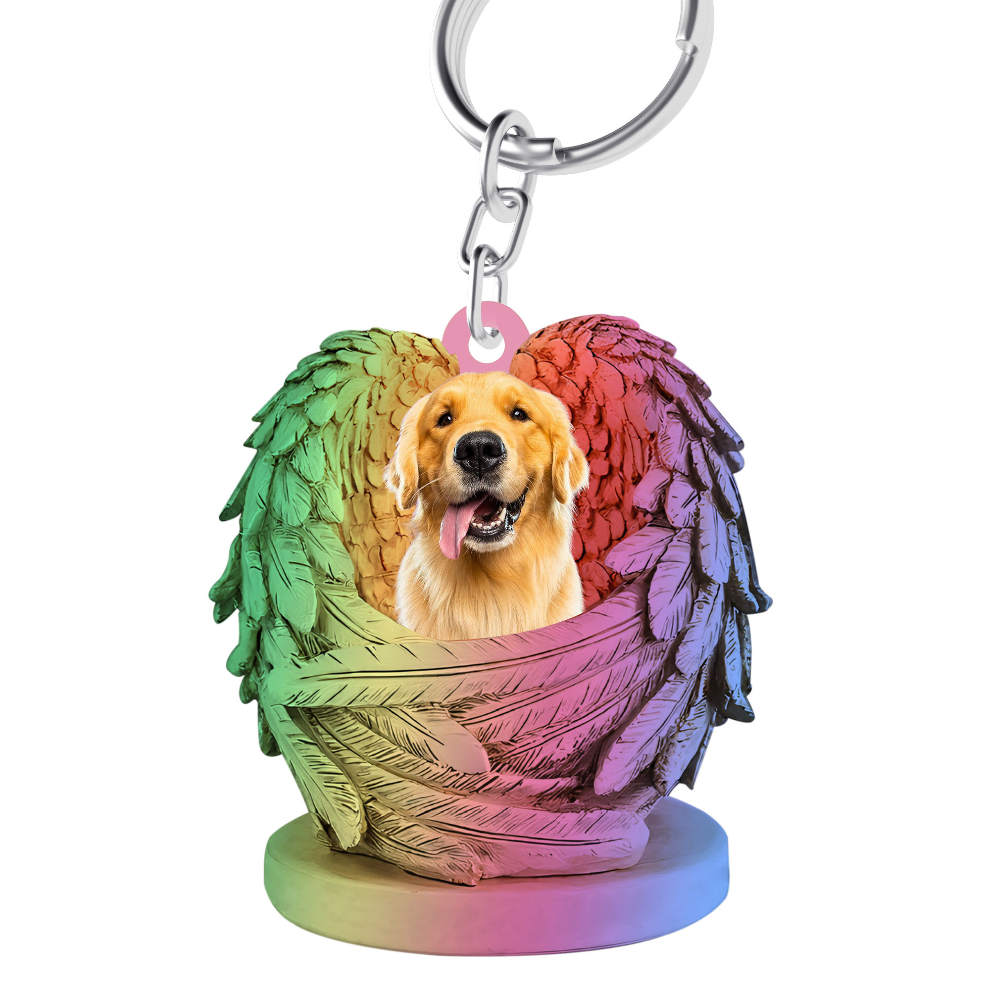 Dog Acrylic Keychain - A piece of my heart is at the rainbow bridge ...