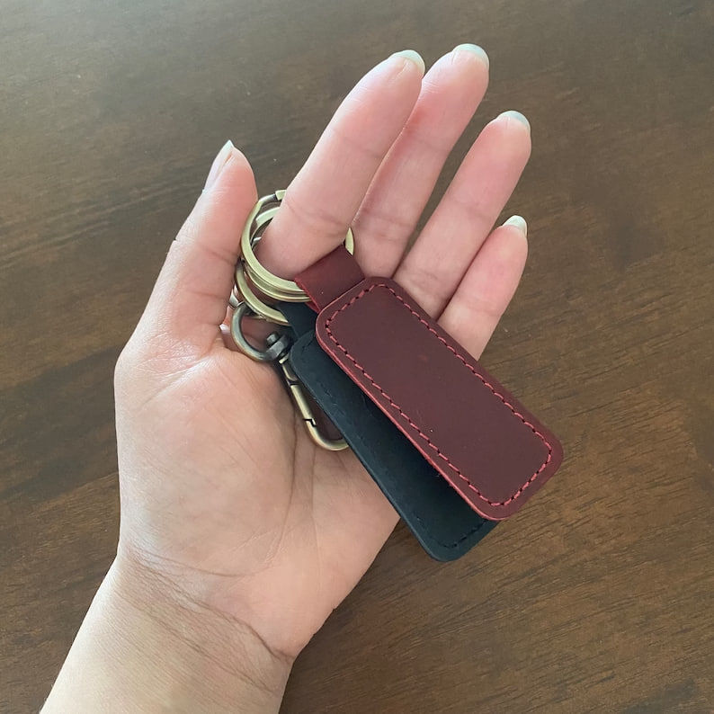 Personalized Name - Personalized Leather Keychain Customized Leather ...