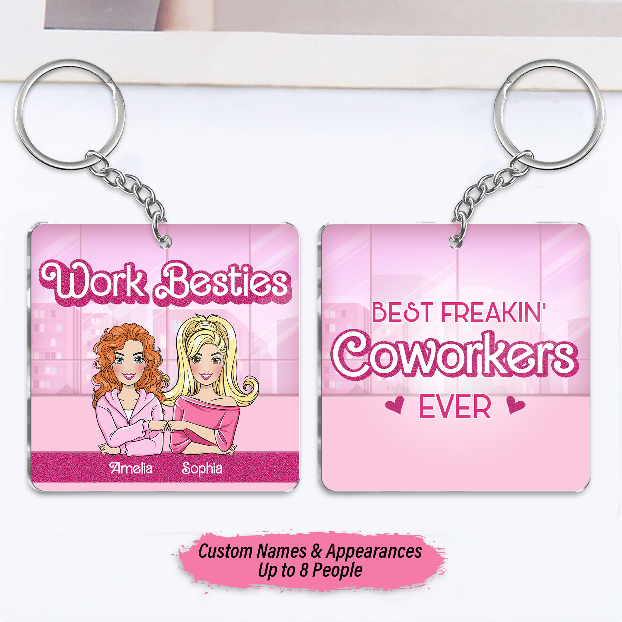 Acrylic Keychain - Work Besties - Best Freakin' Coworkers Ever ...