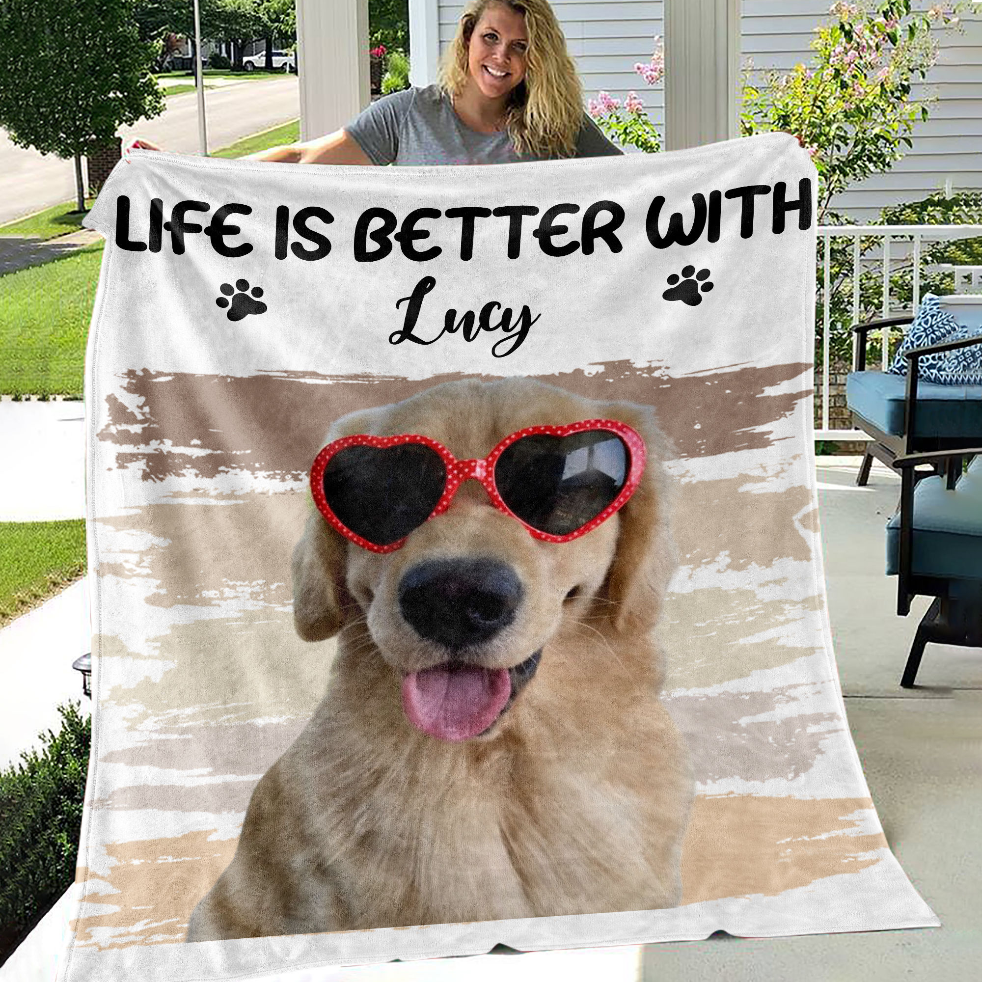 Photo Blanket - Custom Photo Better Life With Dog Cat - Gift For Pet ...