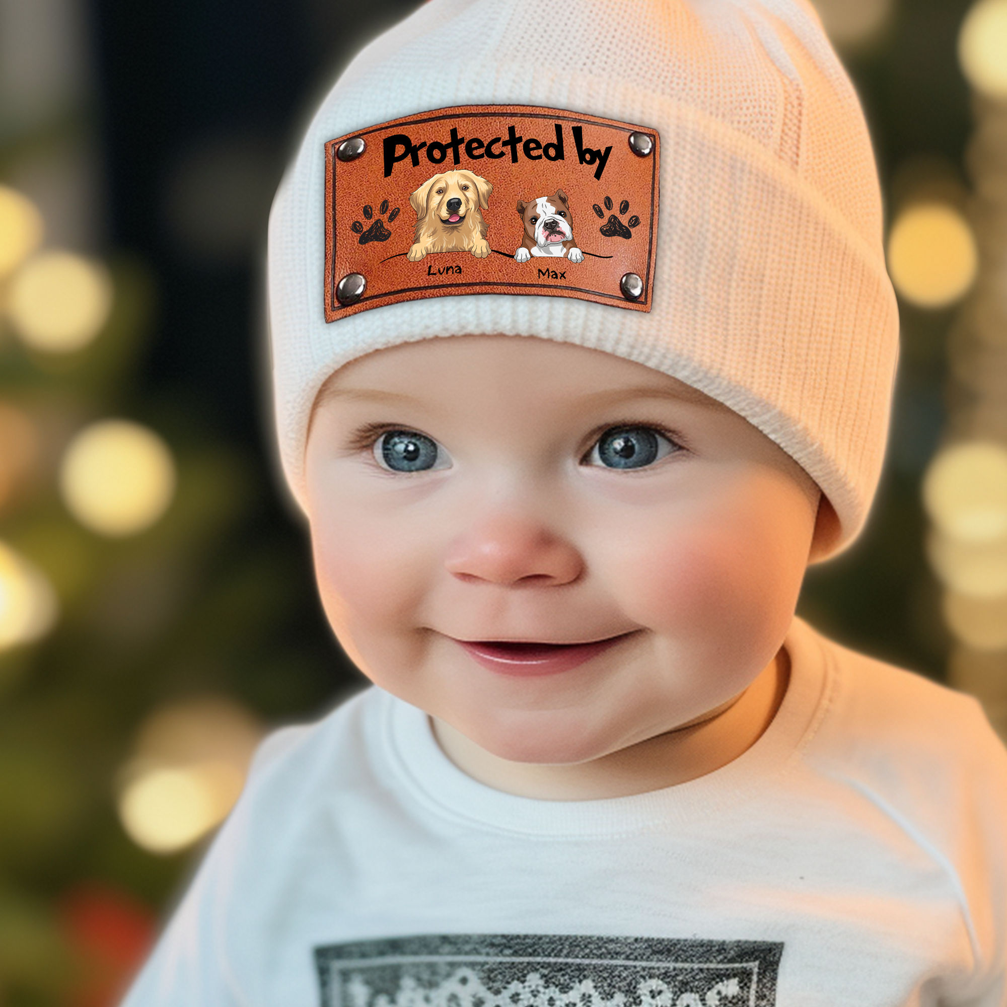 Custom Baby Beanie - Protected By Dog - Gift for Baby (59750 ...