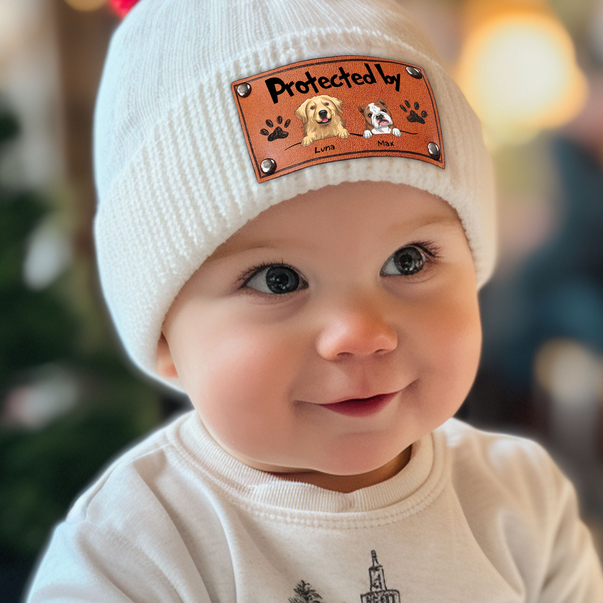 Custom Baby Beanie - Protected By Dog - Gift for Baby (59750 ...