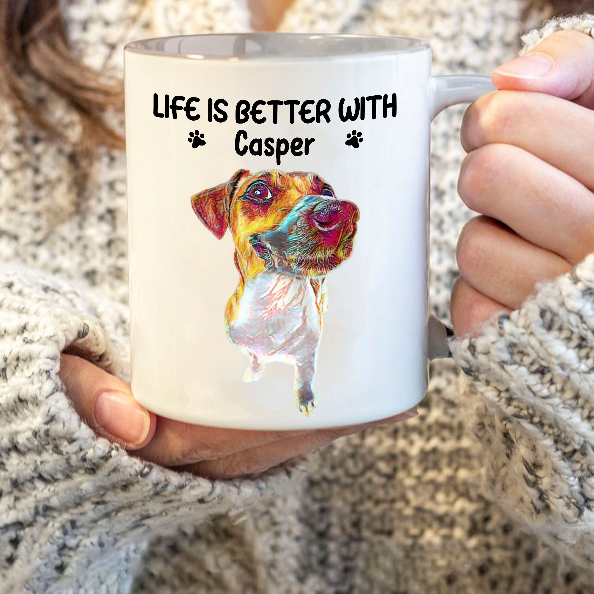 Dog Photo Mug - Photo Mug - Life is better with - Personalized Photo Mug