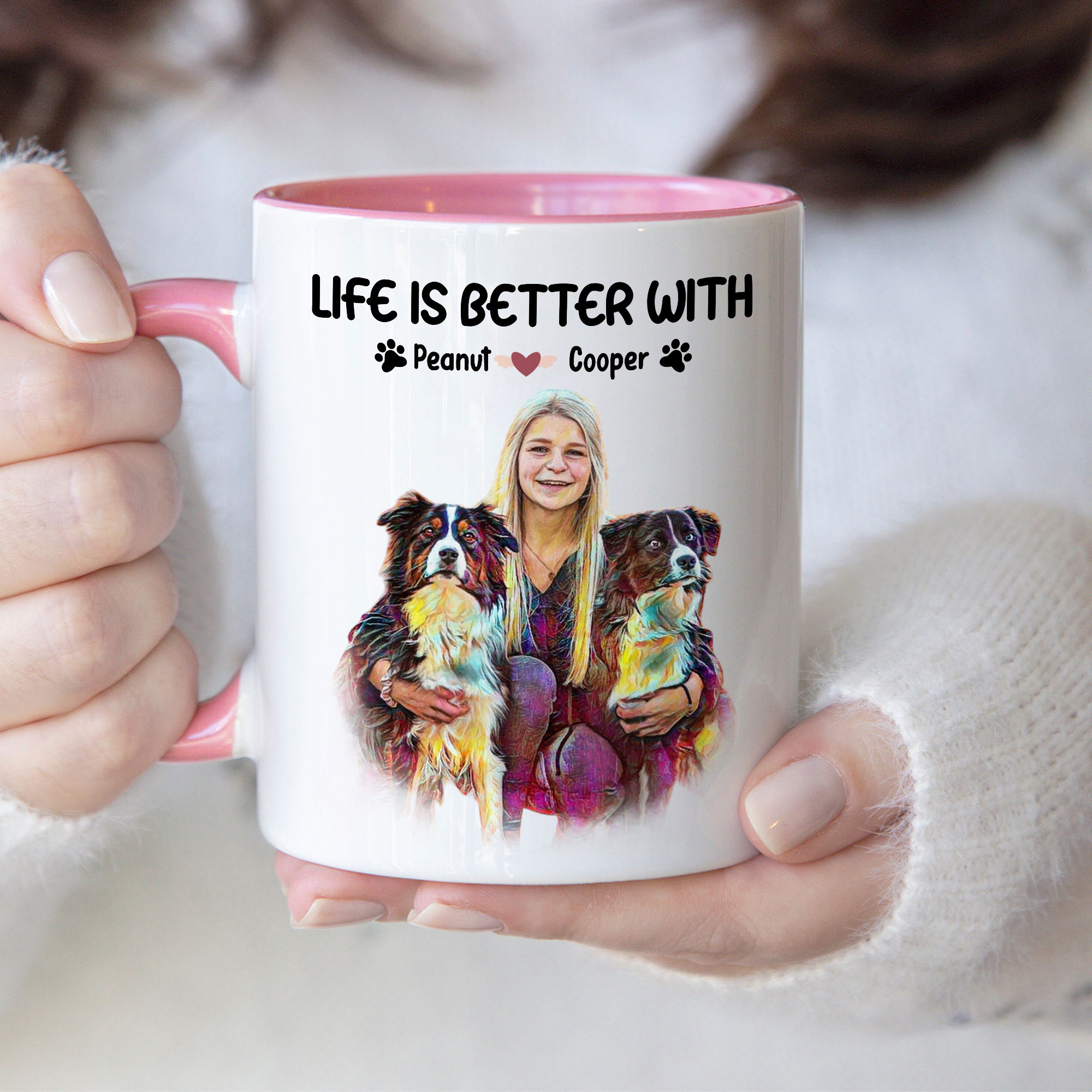 Dog Photo Mug - Photo Mug - Life is better with - Personalized Photo Mug
