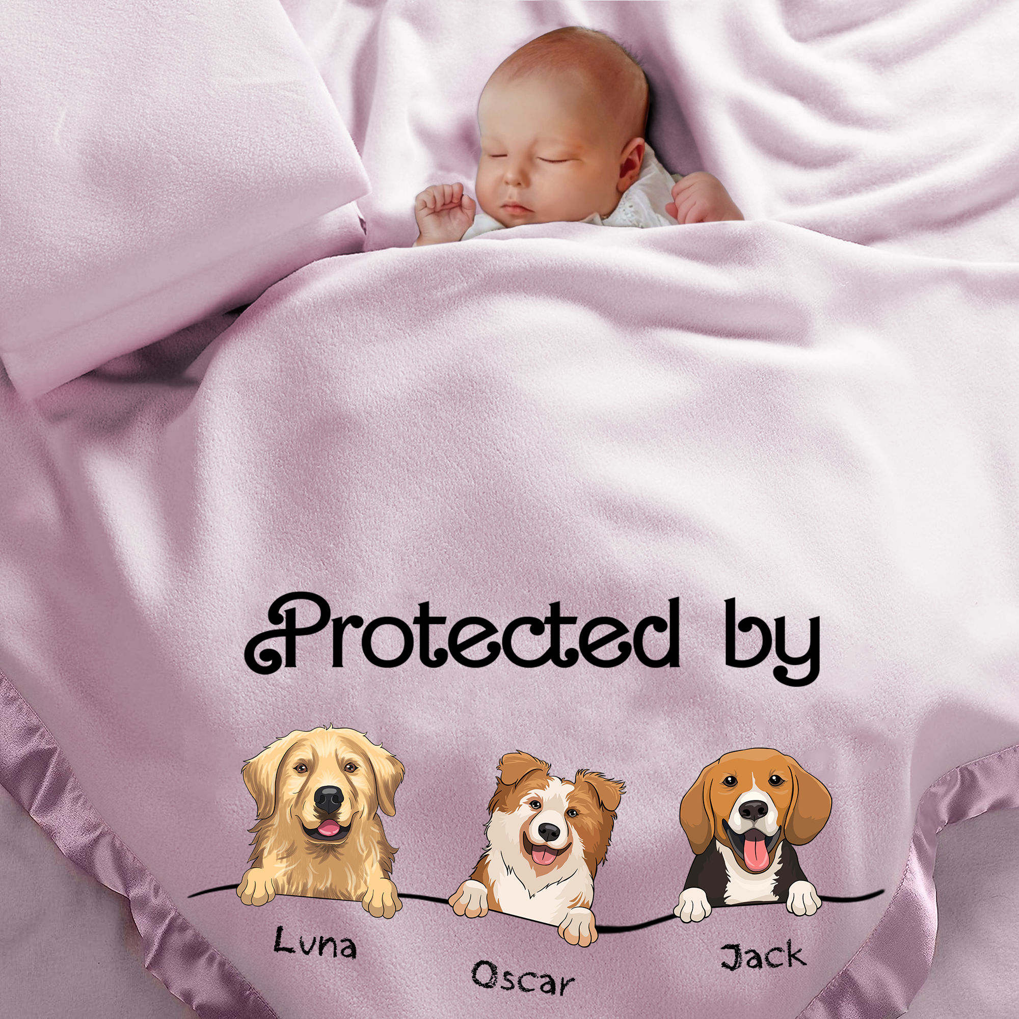 Baby Blanket - Protected By - Baby Gifts, Mother's Day Gifts, Baby ...
