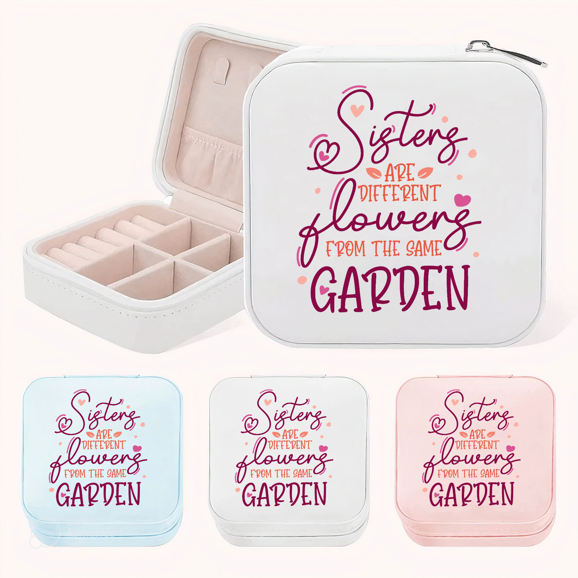 Travel Jewelry Box - Sisters are different Flowers from the same Garden ...
