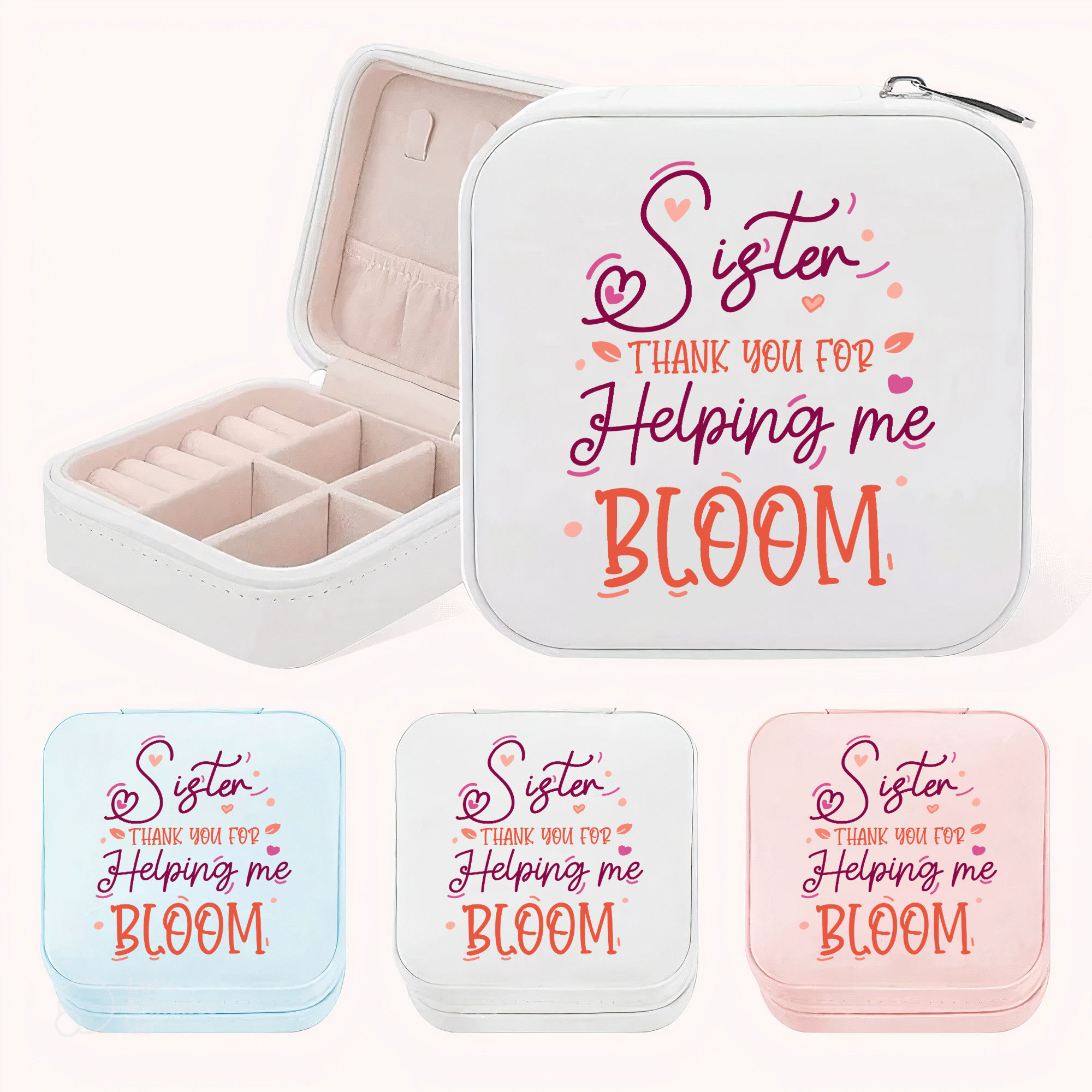 Travel Jewelry Box - Sister Thank you for helping me Bloom - Gifts For ...