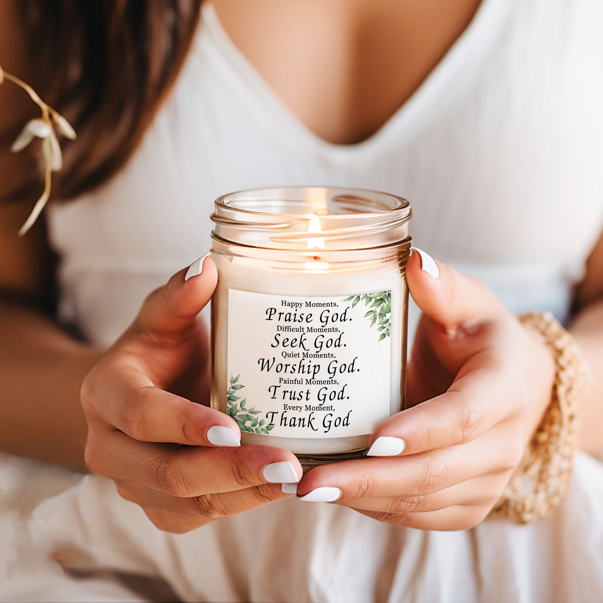 Lavender Scented Candles - Happy Moments, Praise God...Gift For Grandma ...