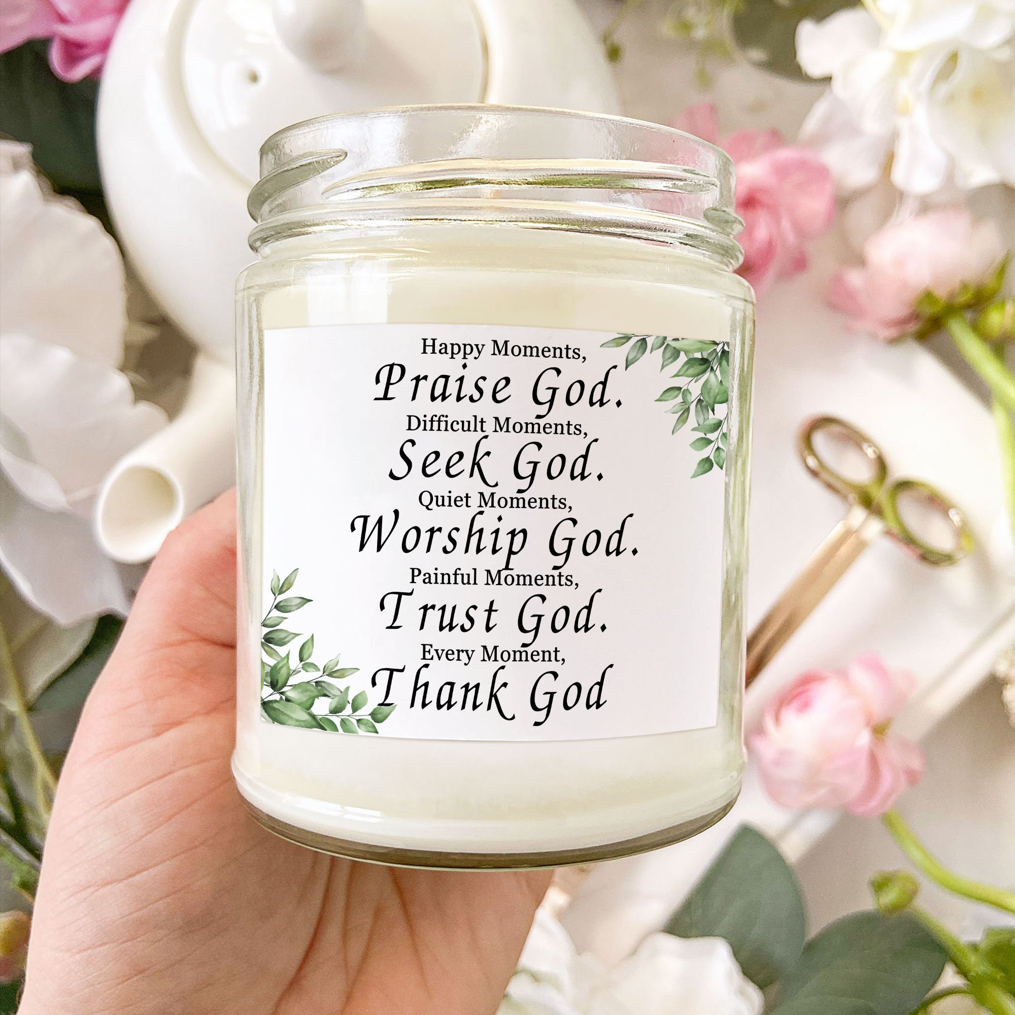 Lavender Scented Candles - Happy Moments, Praise God...Gift For Grandma ...