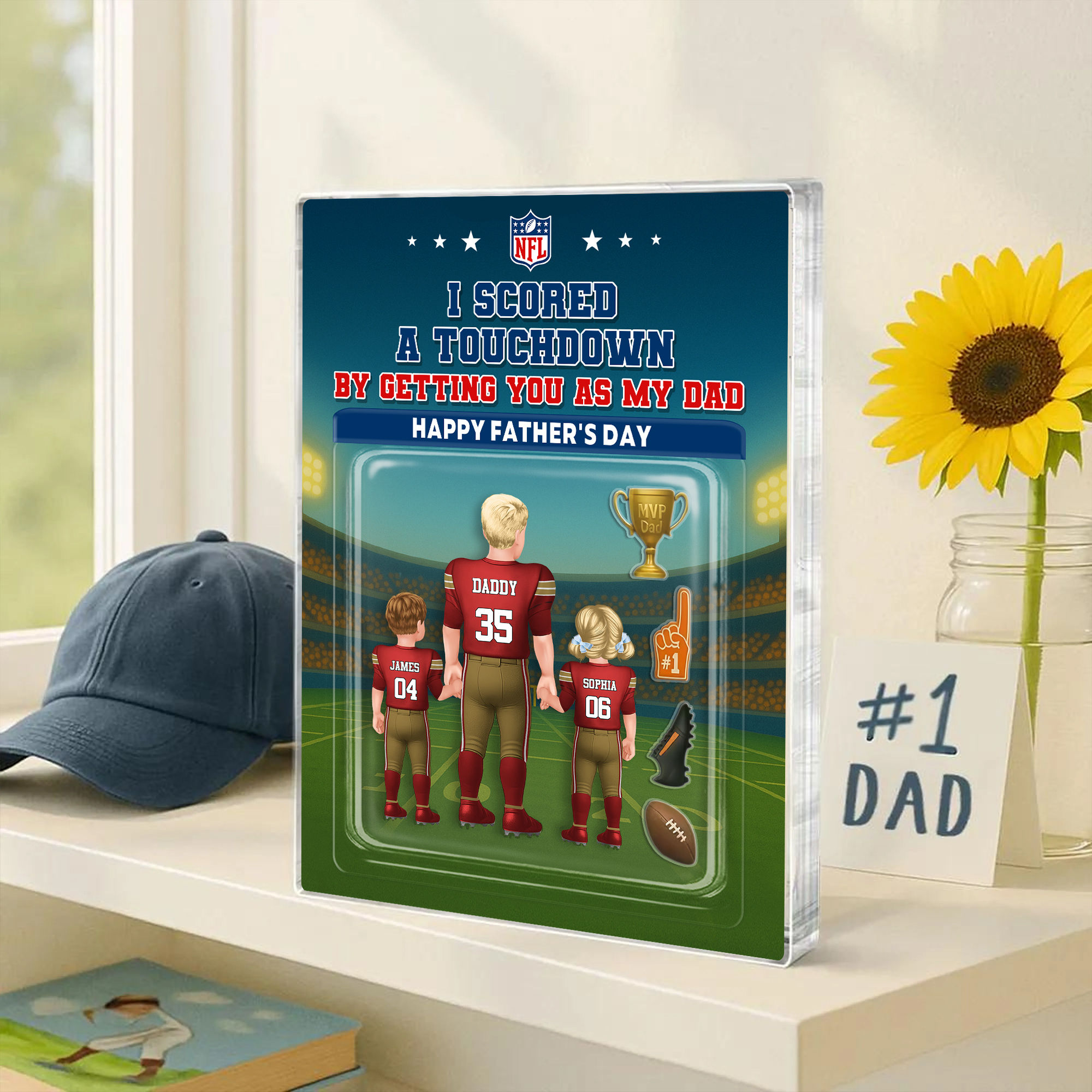 Personalized Acrylic Block Plaque - I scored a touchdown by getting you ...
