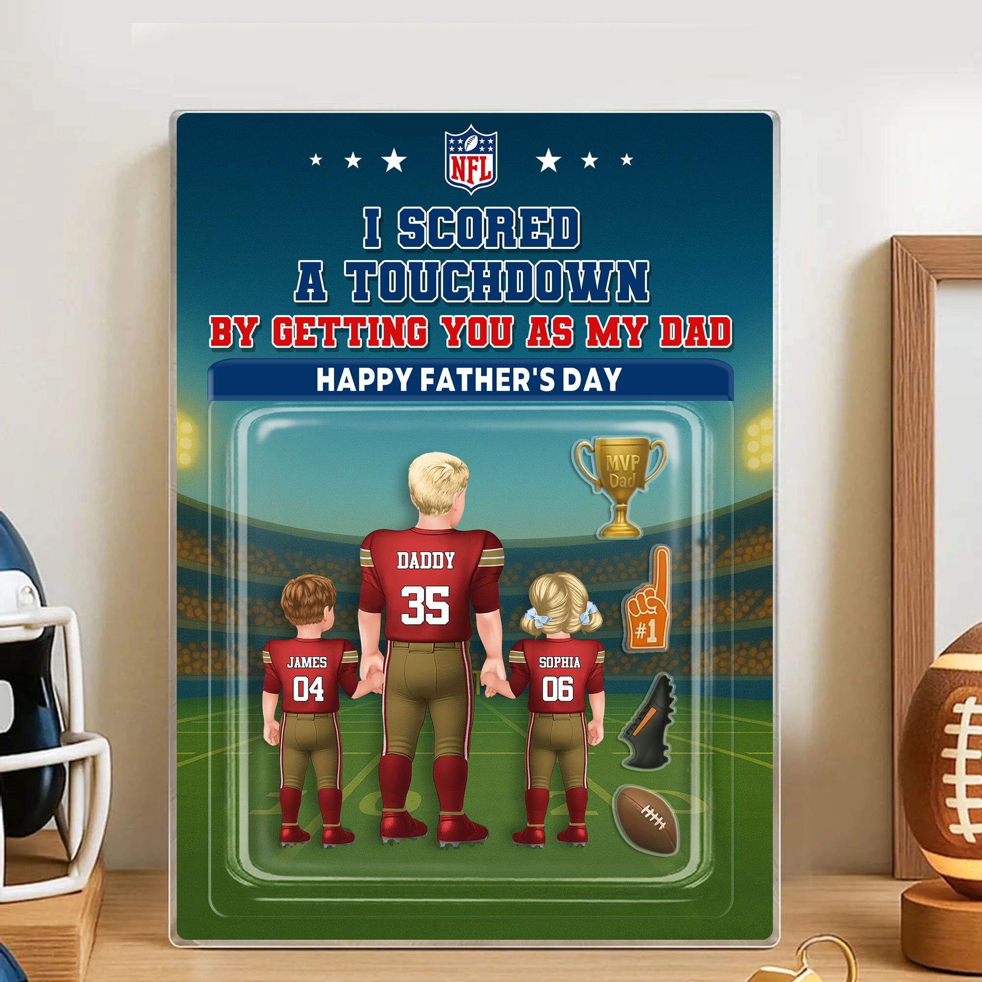 Personalized Acrylic Block Plaque - I scored a touchdown by getting you ...
