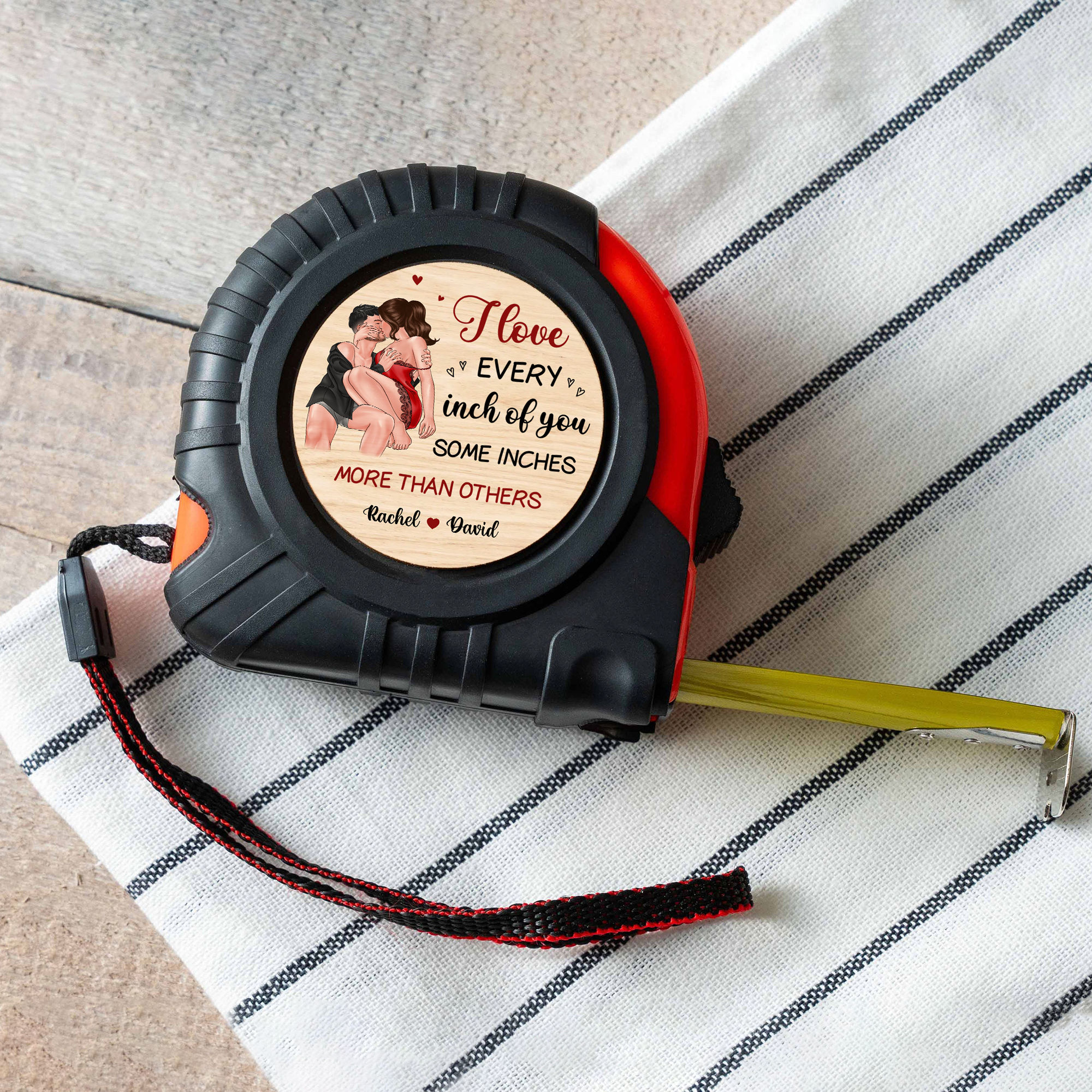 Personalized Tape Measure - Gift for Him - I love every inch of you ...
