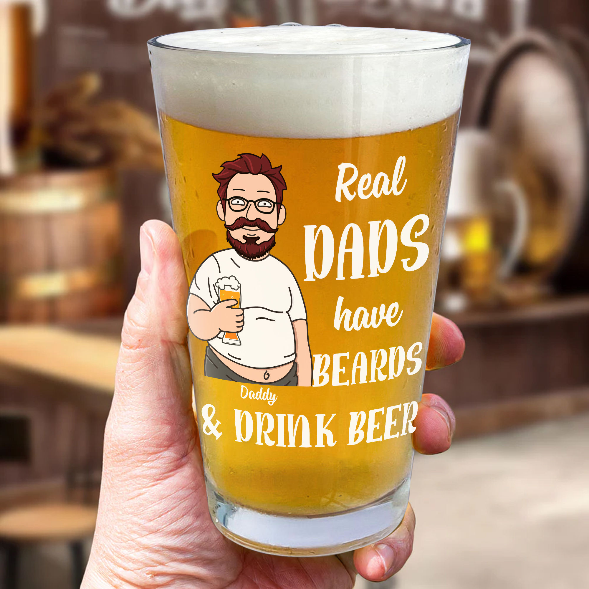 Beer Glass - Real Dad have beards and drink beer - Father's Day Gift ...