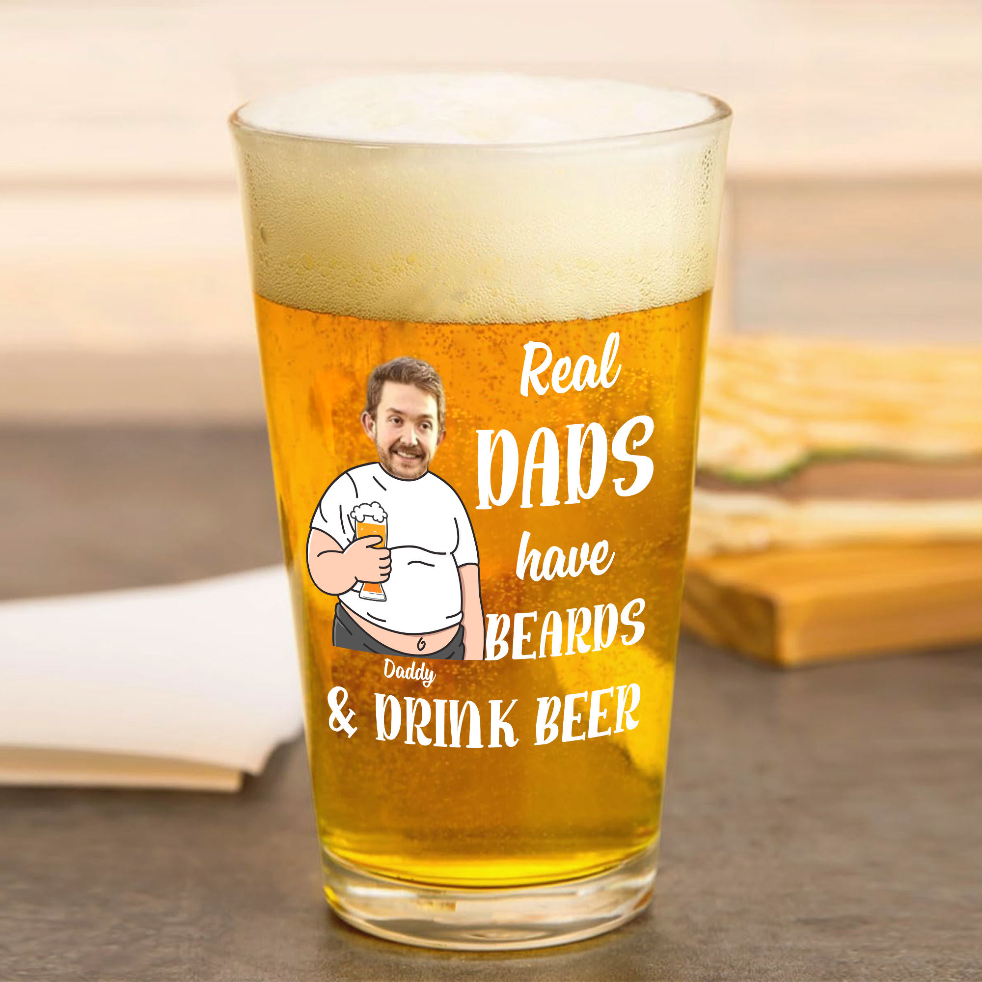 Photo Beer Glass - Real Dad have beards and drink beer - Father's Day ...