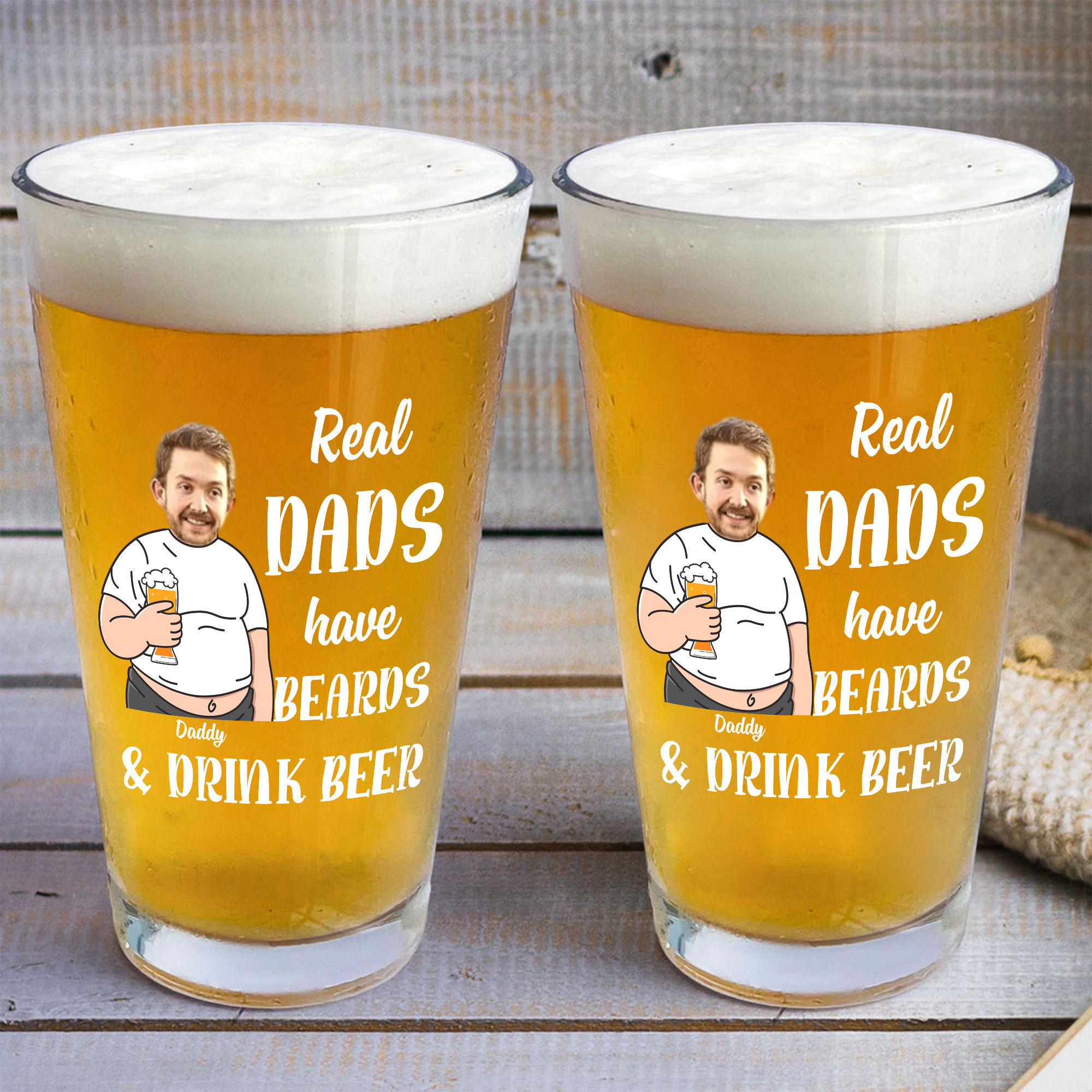 Photo Beer Glass - Real Dad have beards and drink beer - Father's Day ...