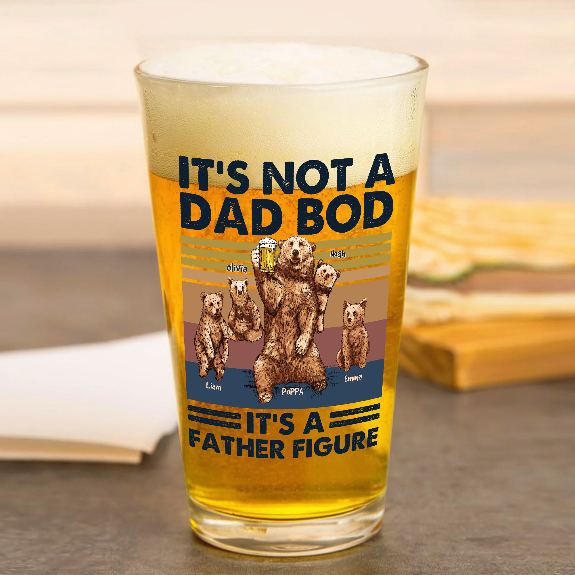 Beer Glass - It's Not A Dad Bob It's A Father Figure - Father's Day ...