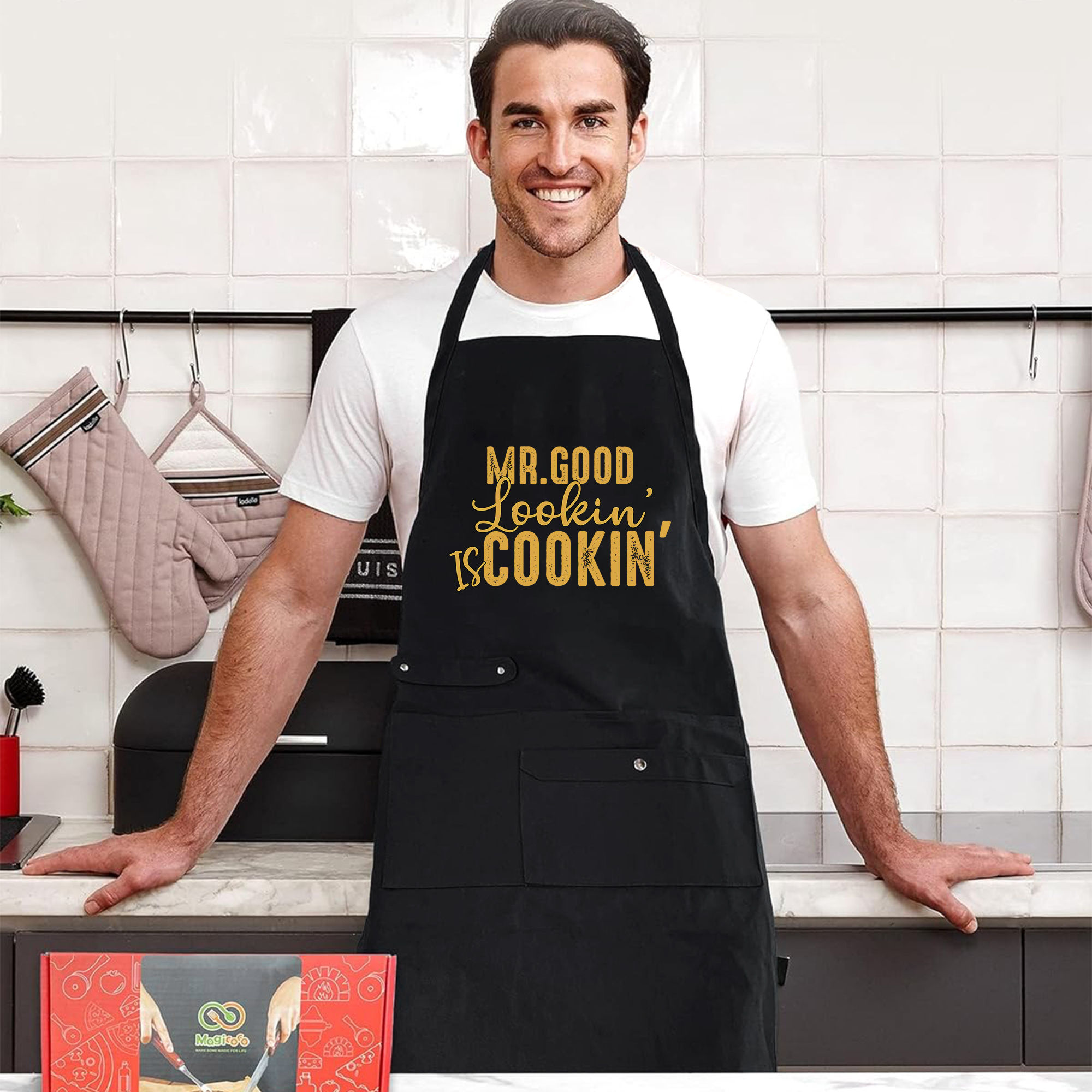 Father's Day Gifts - Aprons - Mr.Good Lookin’ In Cookin’ Ver 2 - Gift For Dad - Gifts For ...
