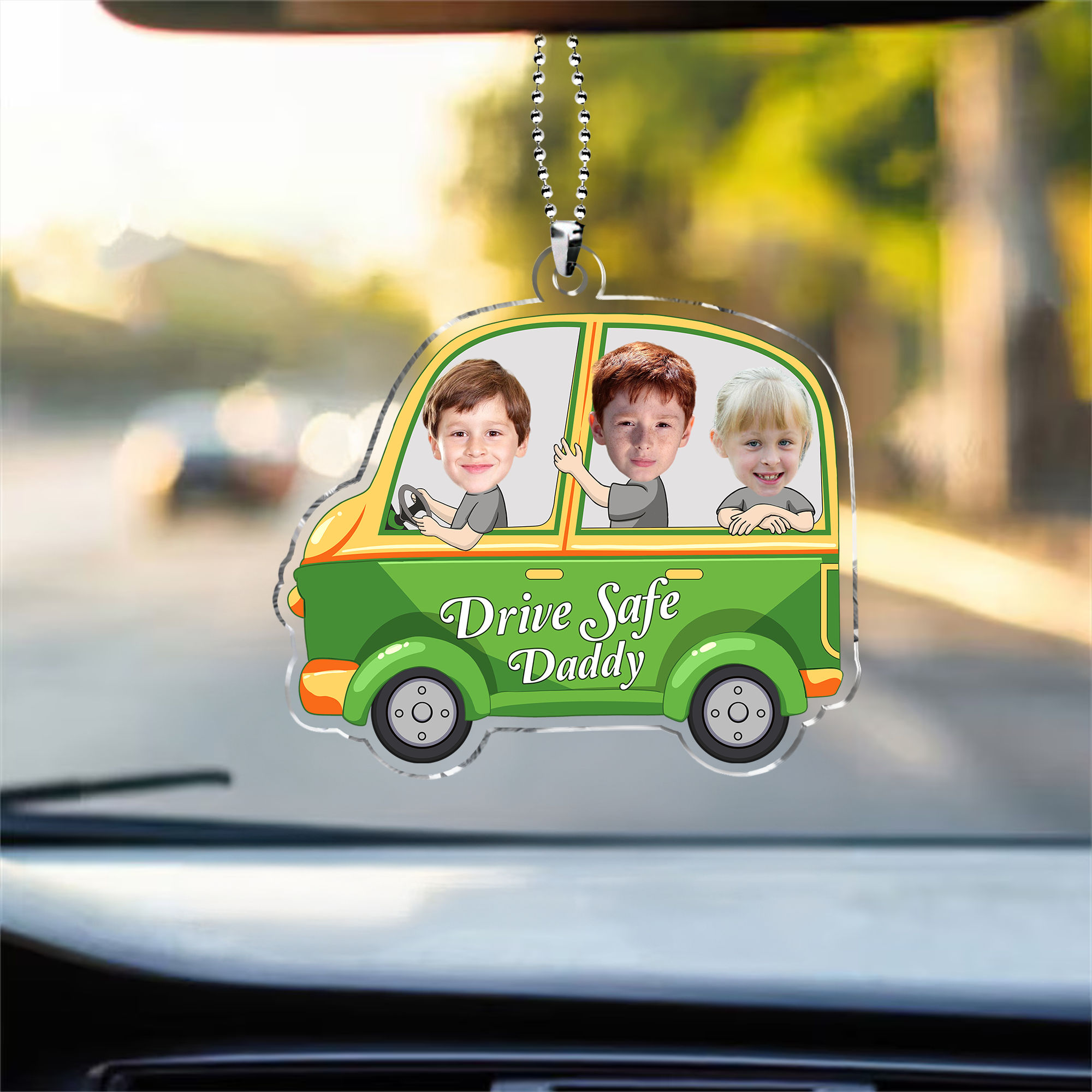 Photo Acrylic Car Hanging - Drive Safe Daddy - Custom Car Hanger Cute ...