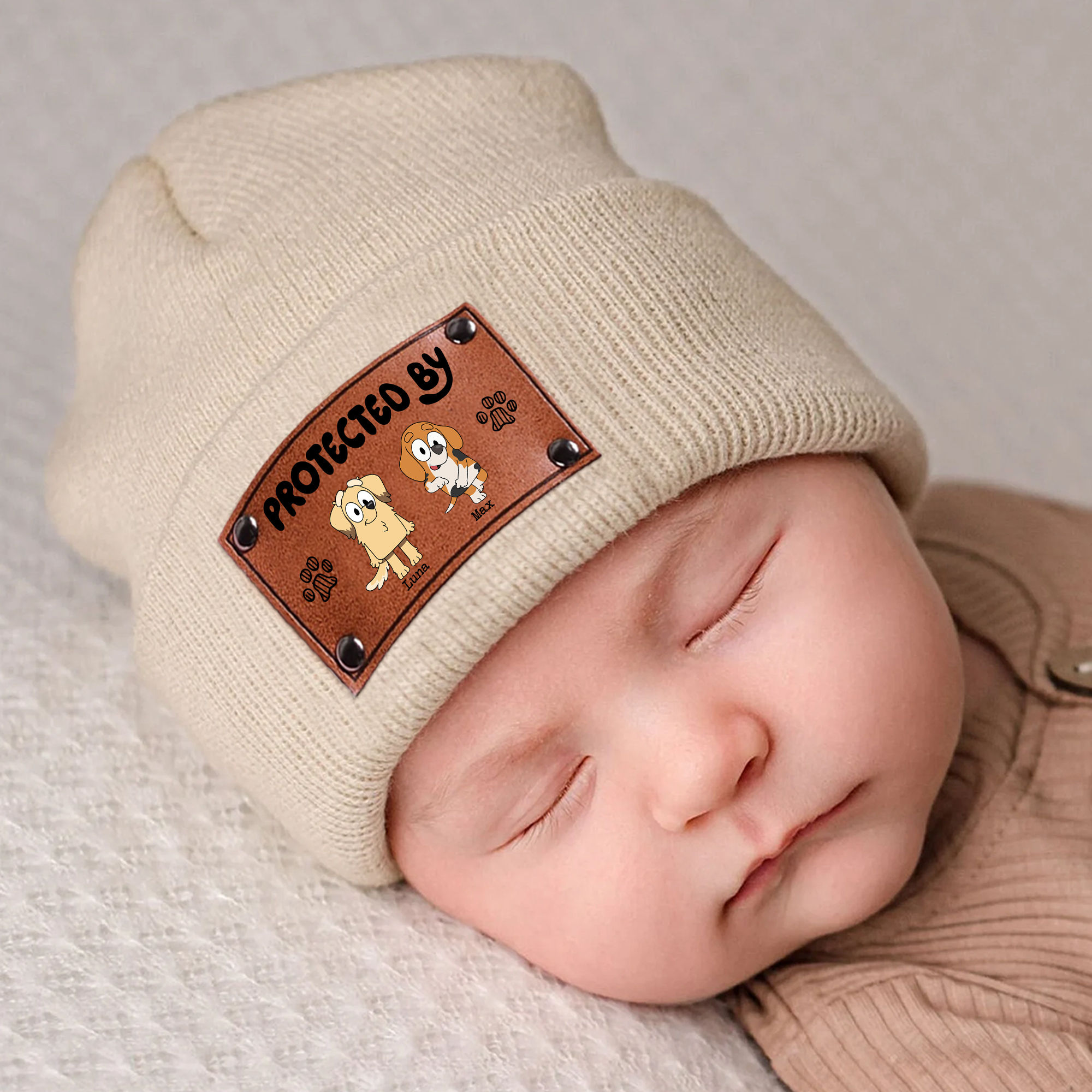 Custom Baby Beanie - Protected By - Baby Shower Gift 2024 ...