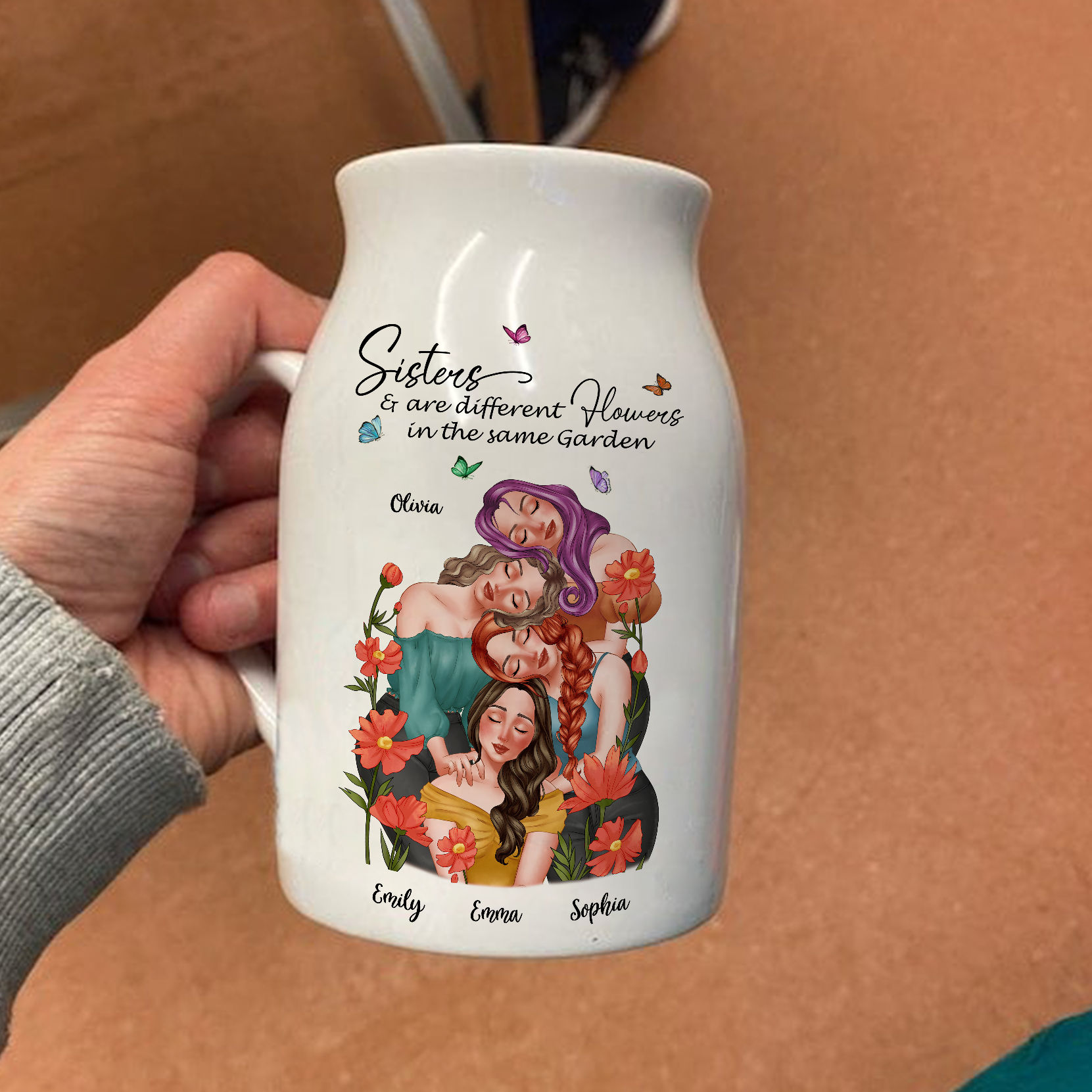 Family Gift - Flower Ceramic Vase - Sisters are different flowers in ...