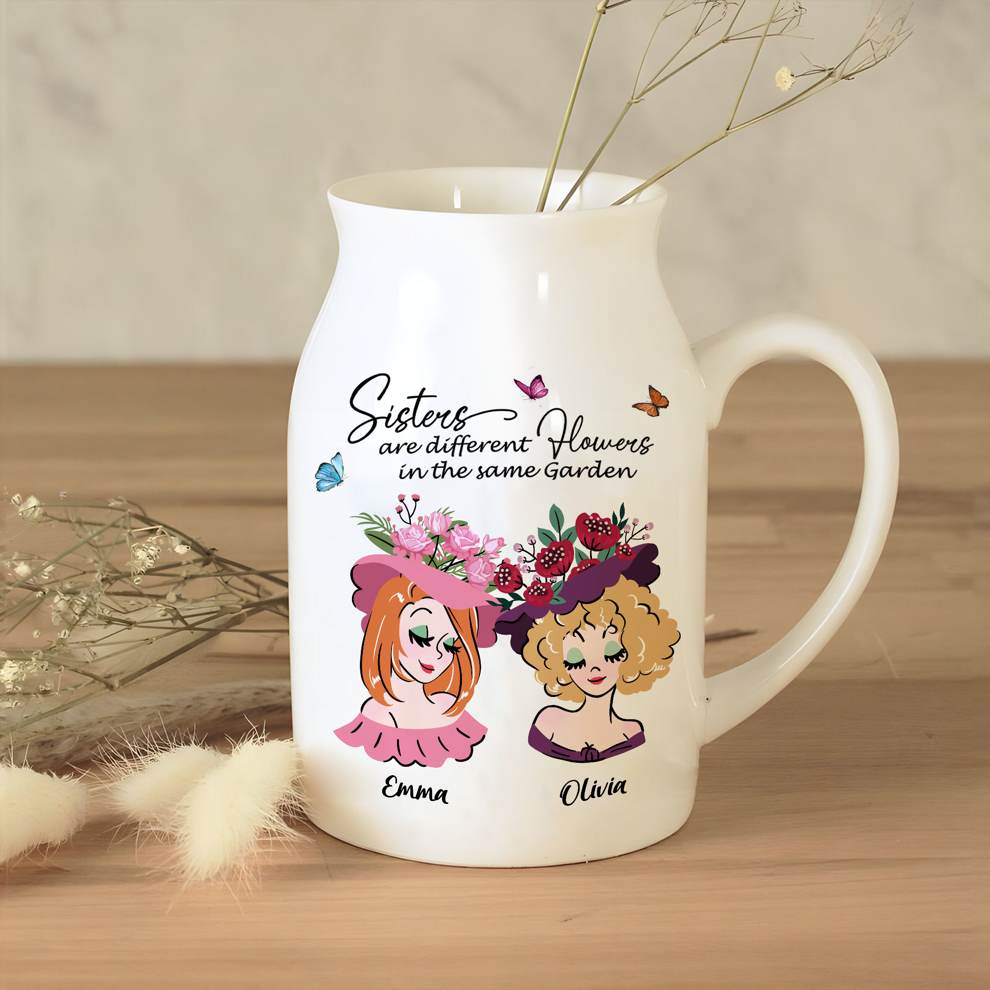 Family Gift - Flower Ceramic Vase - Sisters are different flowers in ...