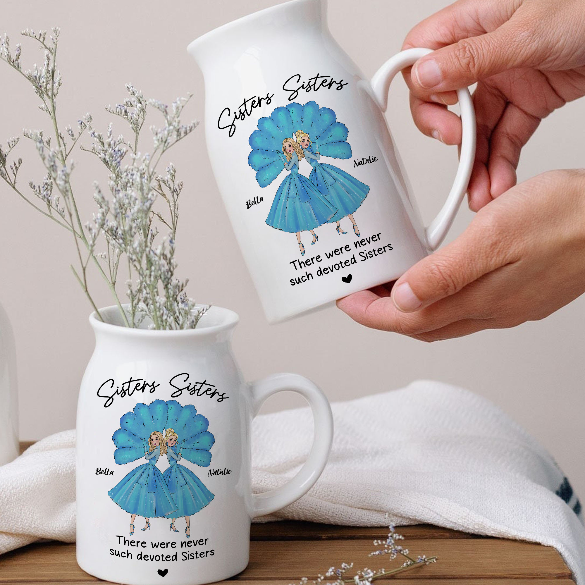 Family Gift - Flower Ceramic Vase - Sisters Sisters There were never ...