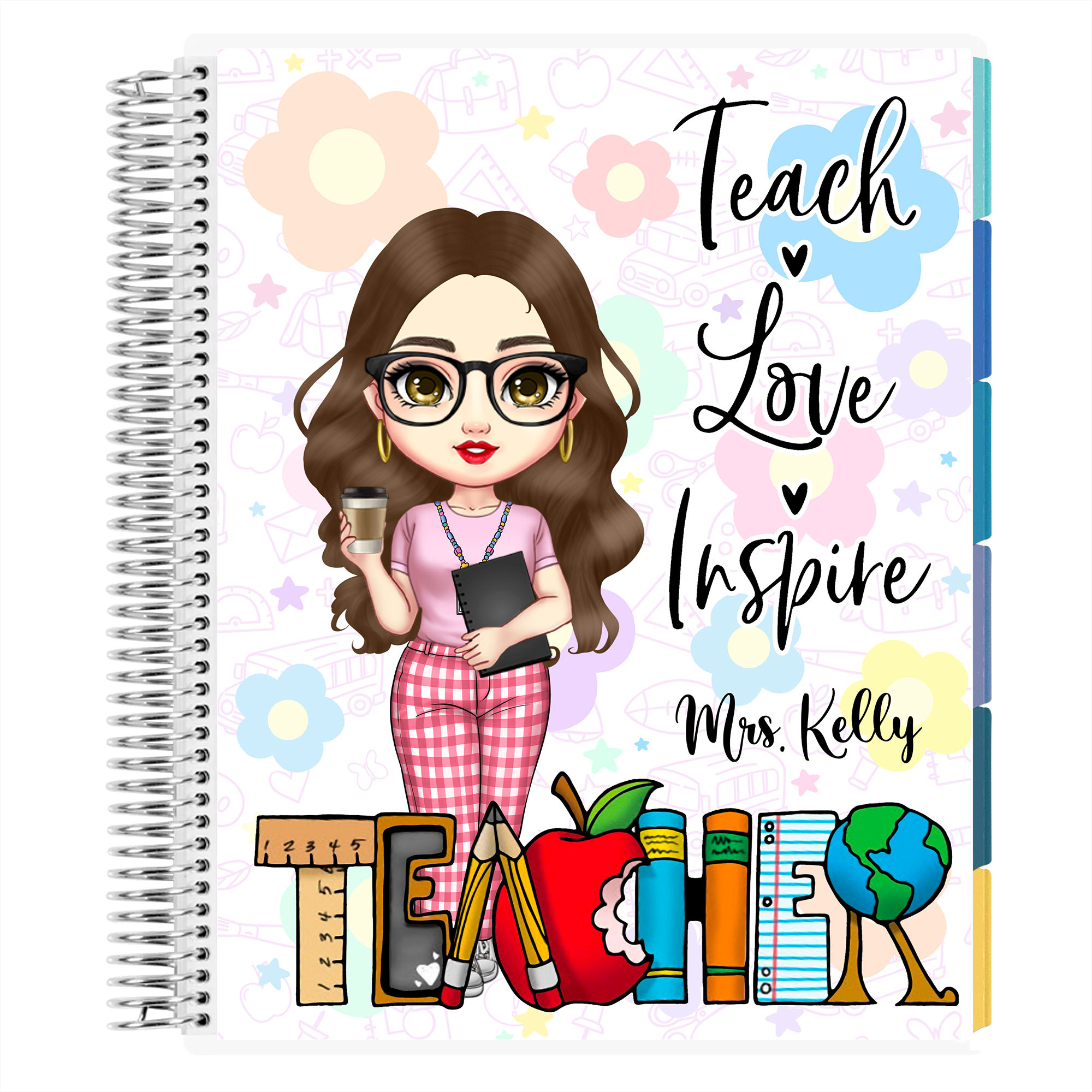 Planner - Teacher Planner & Calendar, Personalized Teacher Planner 2024 ...