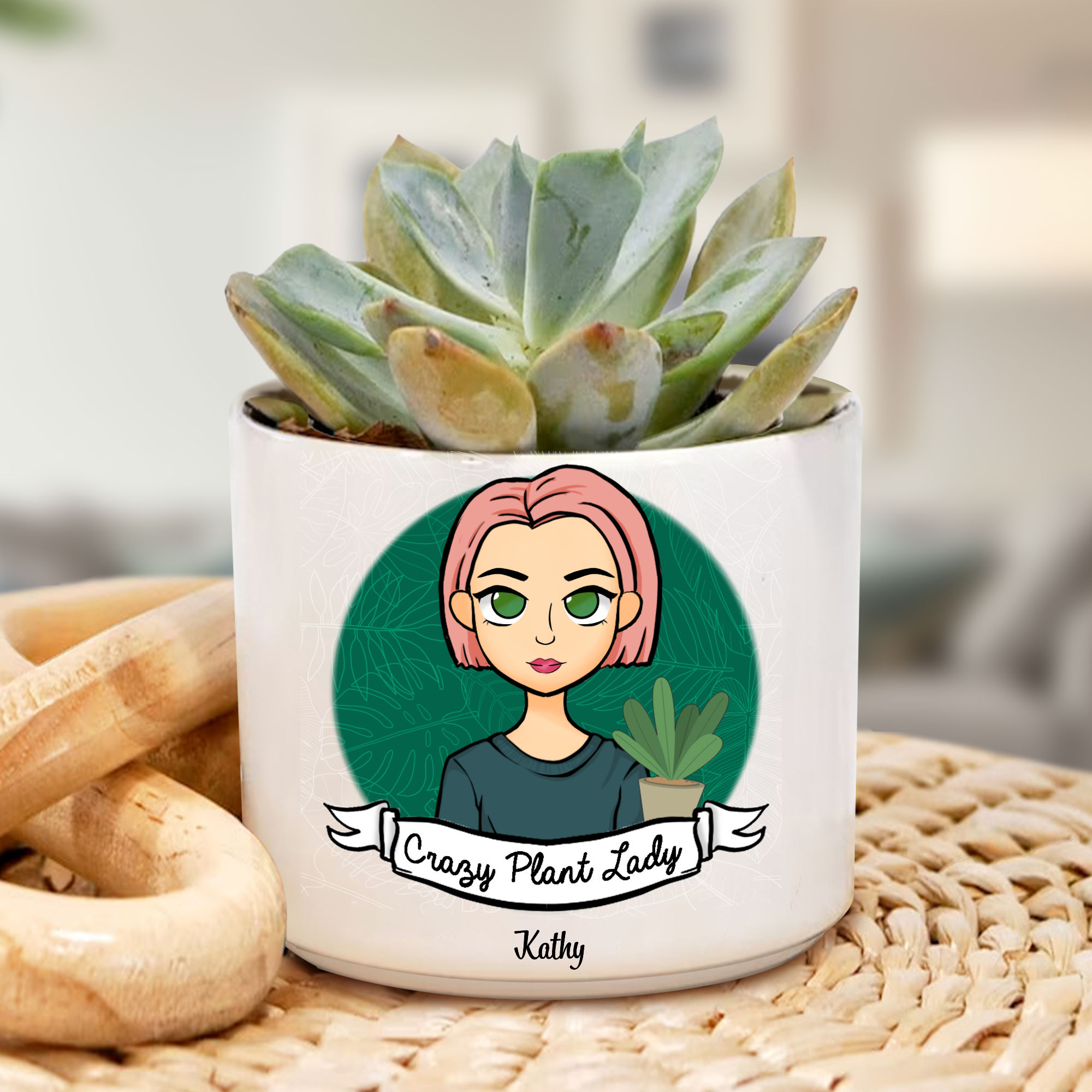Gardening Lady - Personalized Plant Pot - Crazy Plant Lady - Plant pot